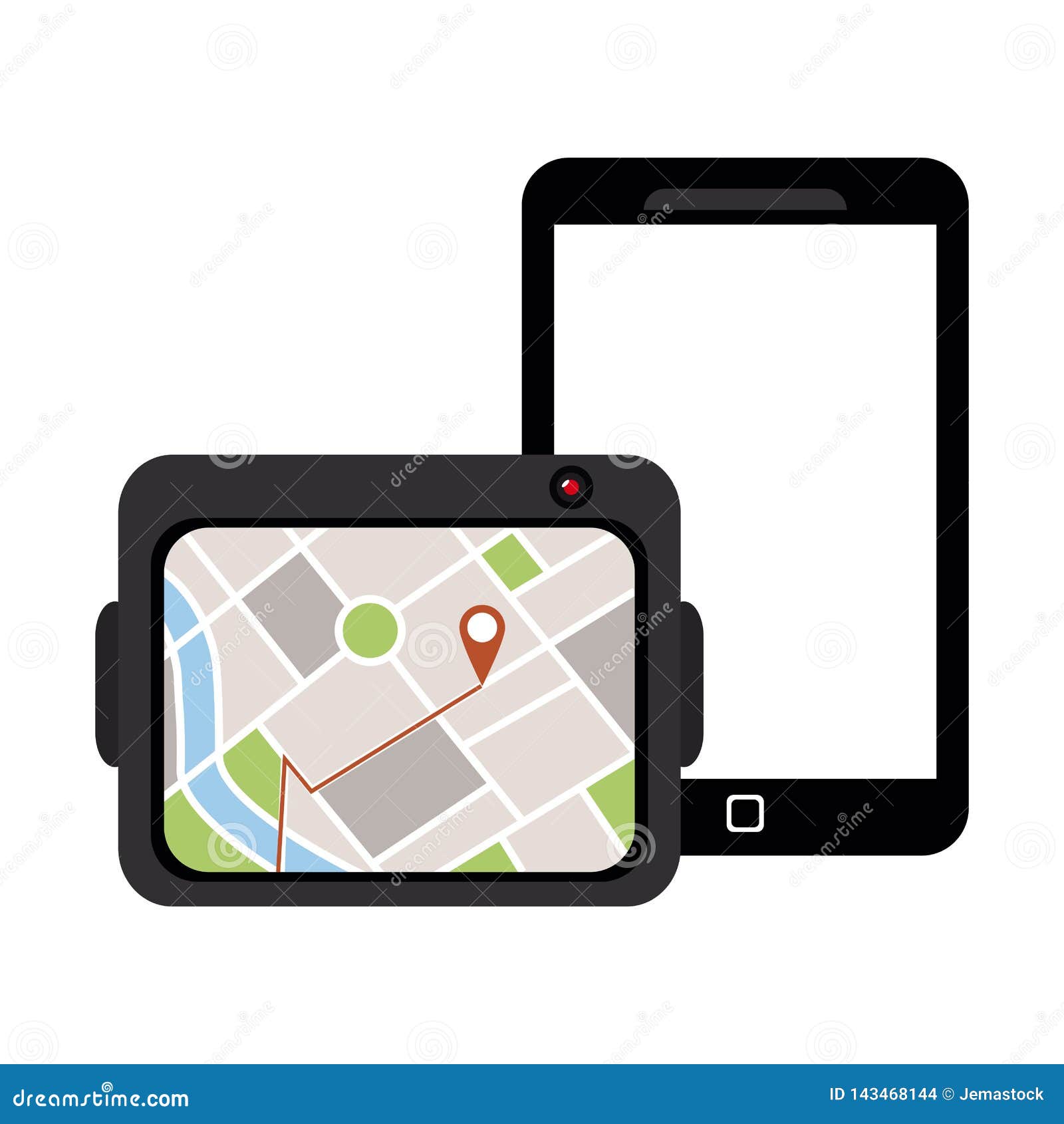 Smartphone and gps tracker stock vector. Illustration of cellular ...