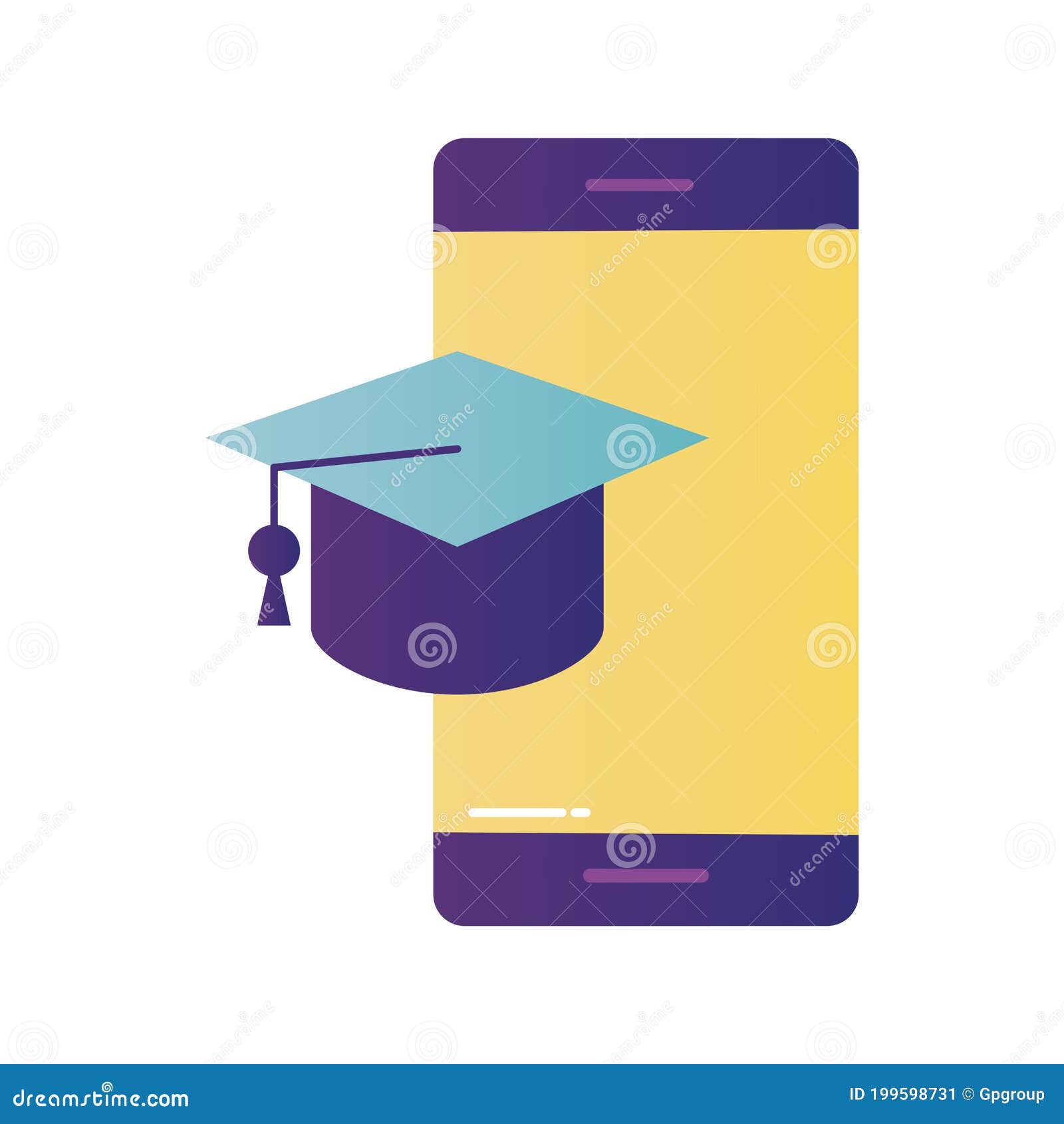 Smartphone with Graduation Cap Vector Design Stock Vector ...