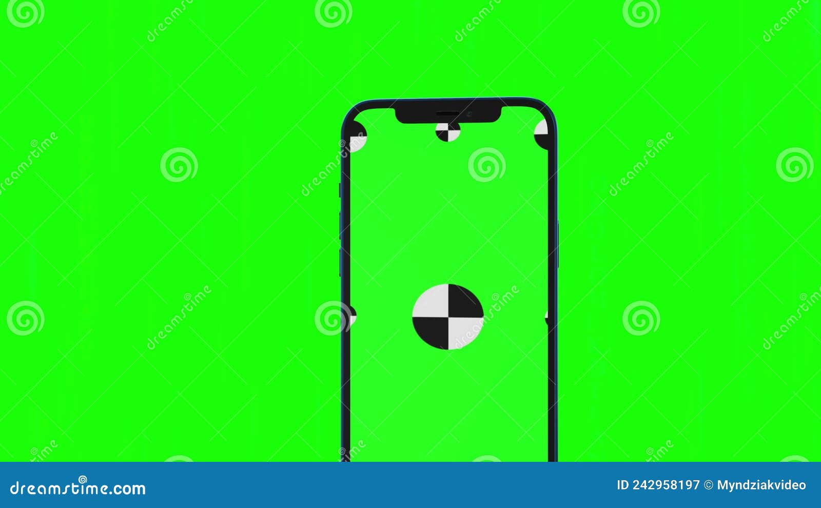 Smartphone with Green Screen and Marks for Tracking. Phone Display with ...
