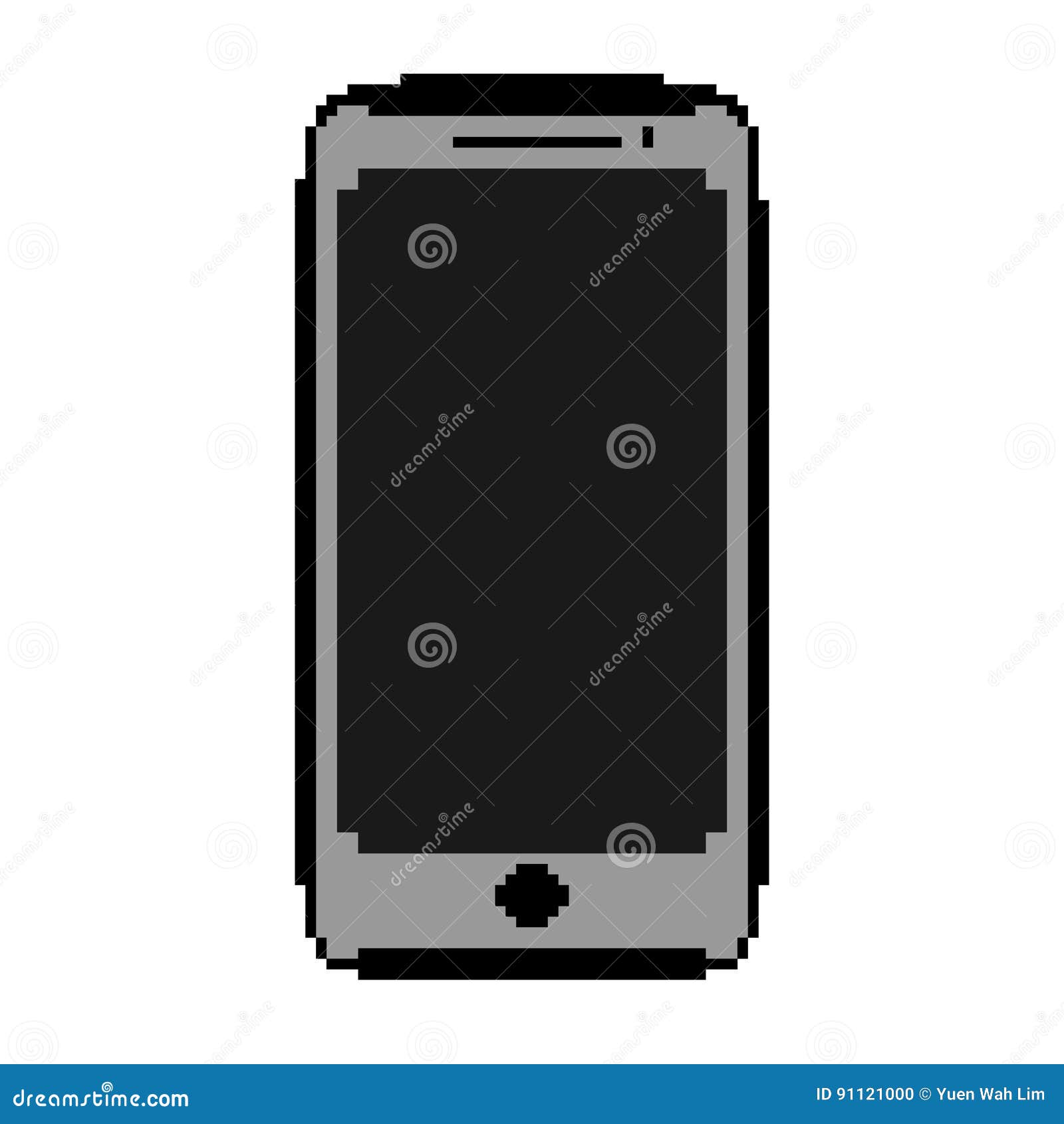 Smartphone Grey Color 8 Bit Pixel Style. JPEG Raster Image Stock ...