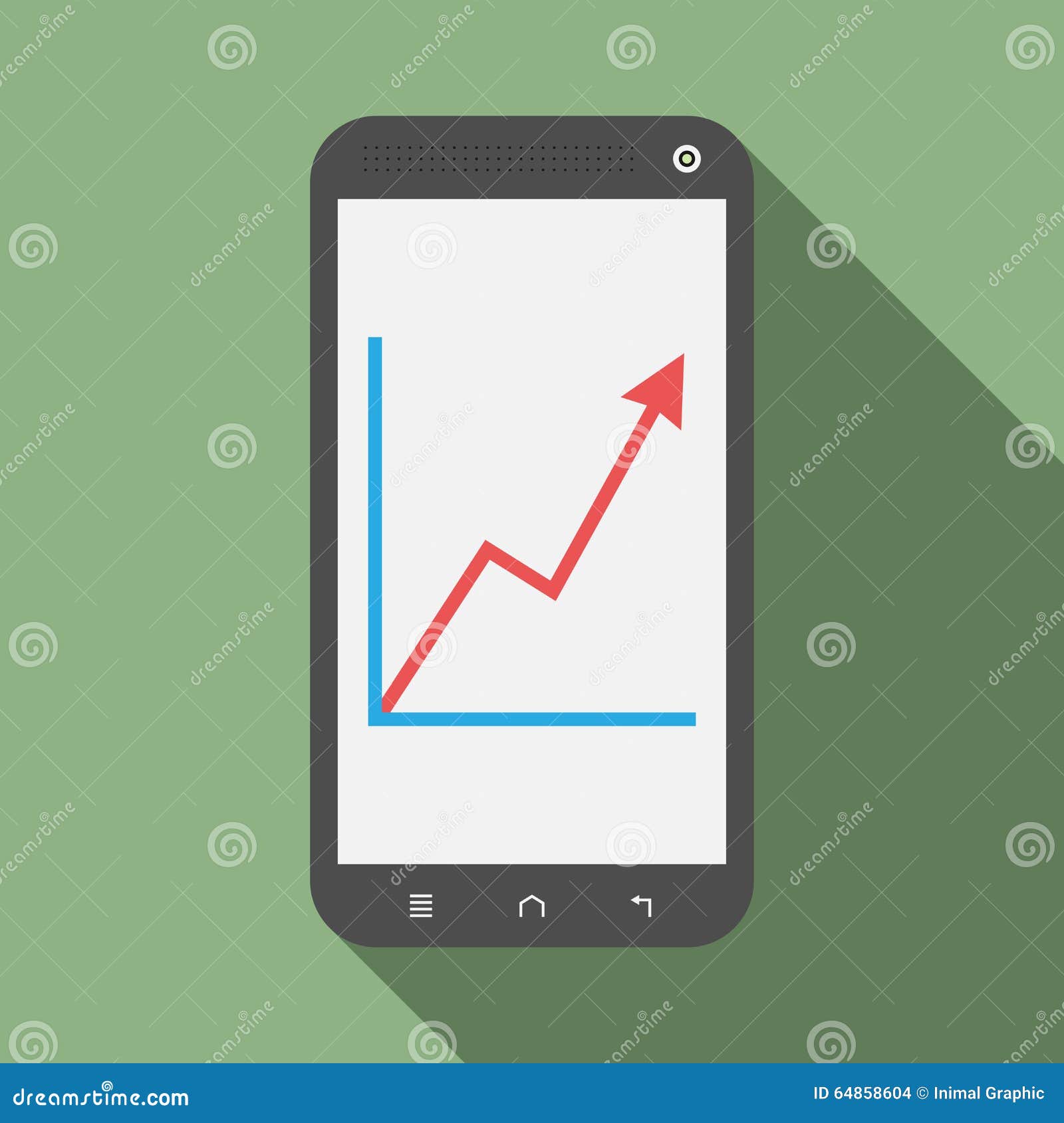 Smartphone with Growth Graph Stock Vector - Illustration of concept ...