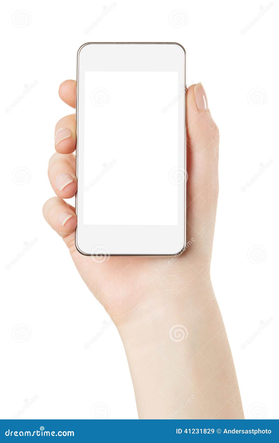 Smartphone in Hand with Blank Screen Stock Image - Image of cell ...