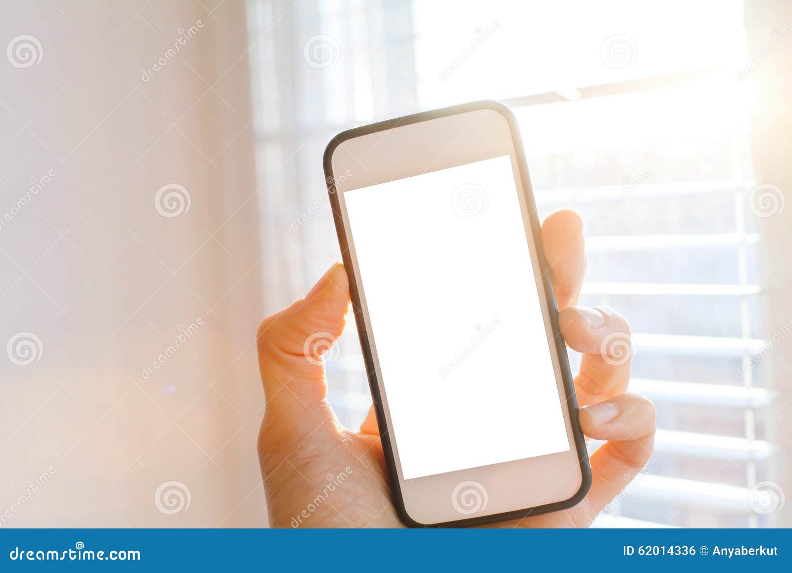 Smartphone in the hand stock photo. Image of blank, home - 62014336