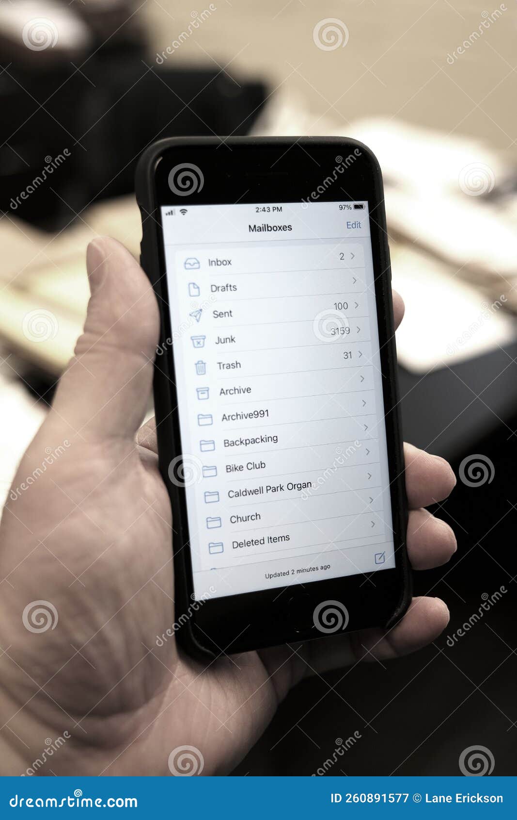 Smartphone Hand Held Technology Email Stock Image - Image of blank ...