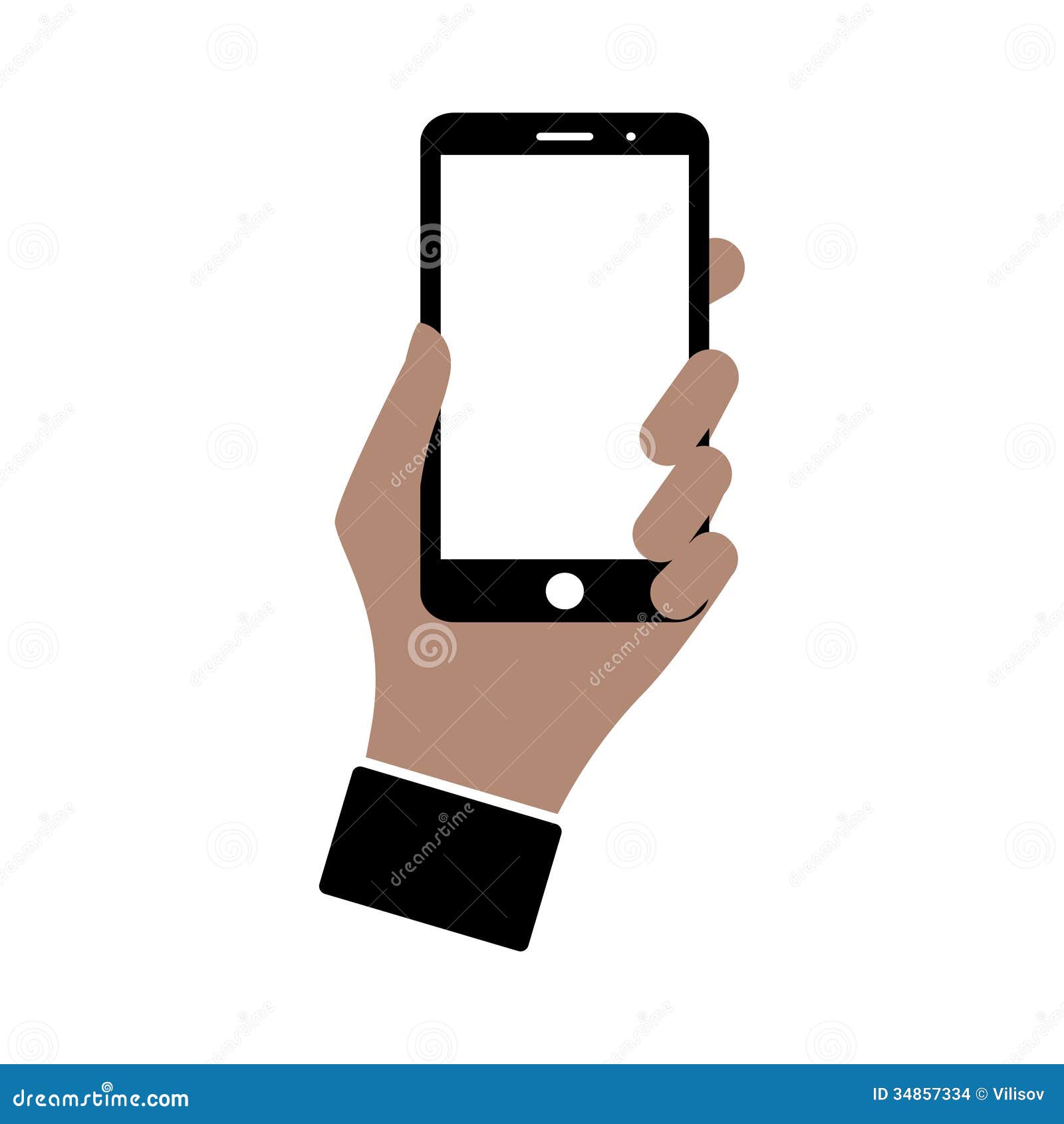Smartphone in hand stock vector. Illustration of internet - 34857334