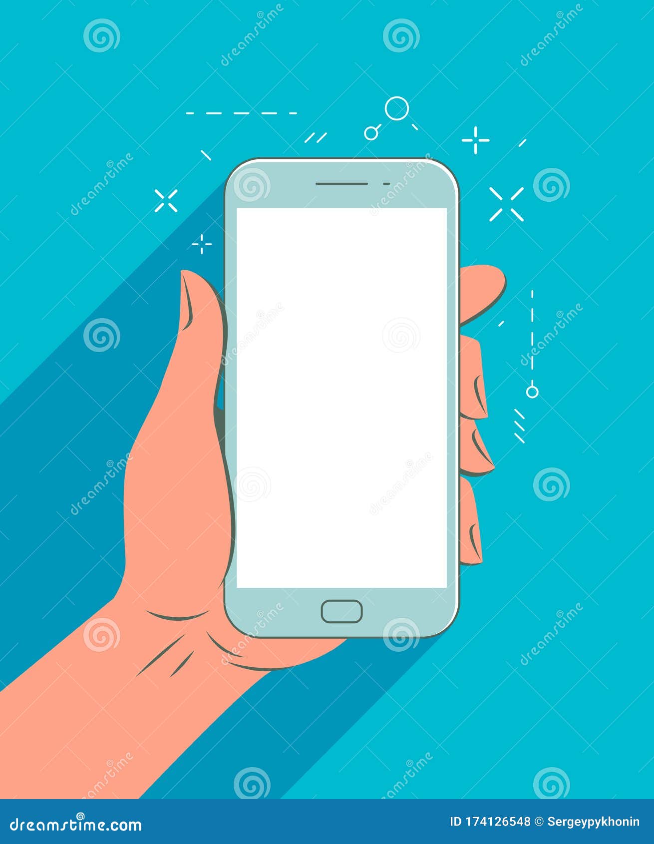 Smartphone in Hand. Mobile App Vector Illustration Stock Vector ...