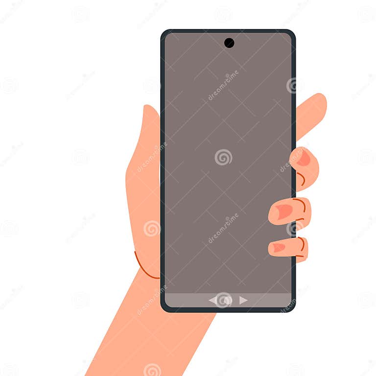 Smartphone in Hand with the Screen Off Stock Illustration ...