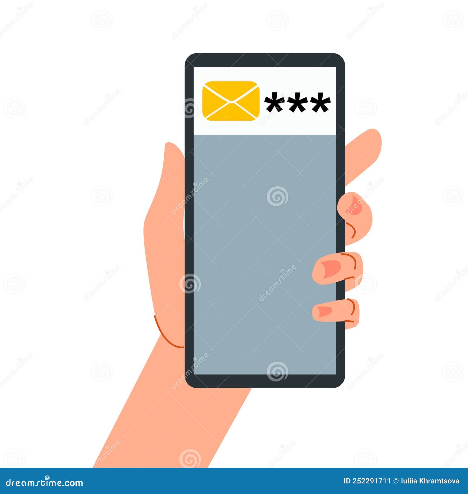 Smartphone in Hand. Two-factor Authentication Stock Illustration ...