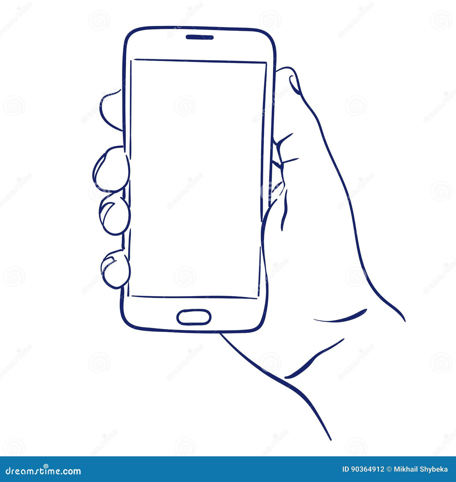 Smartphone in hand use stock vector. Illustration of smart - 90364912