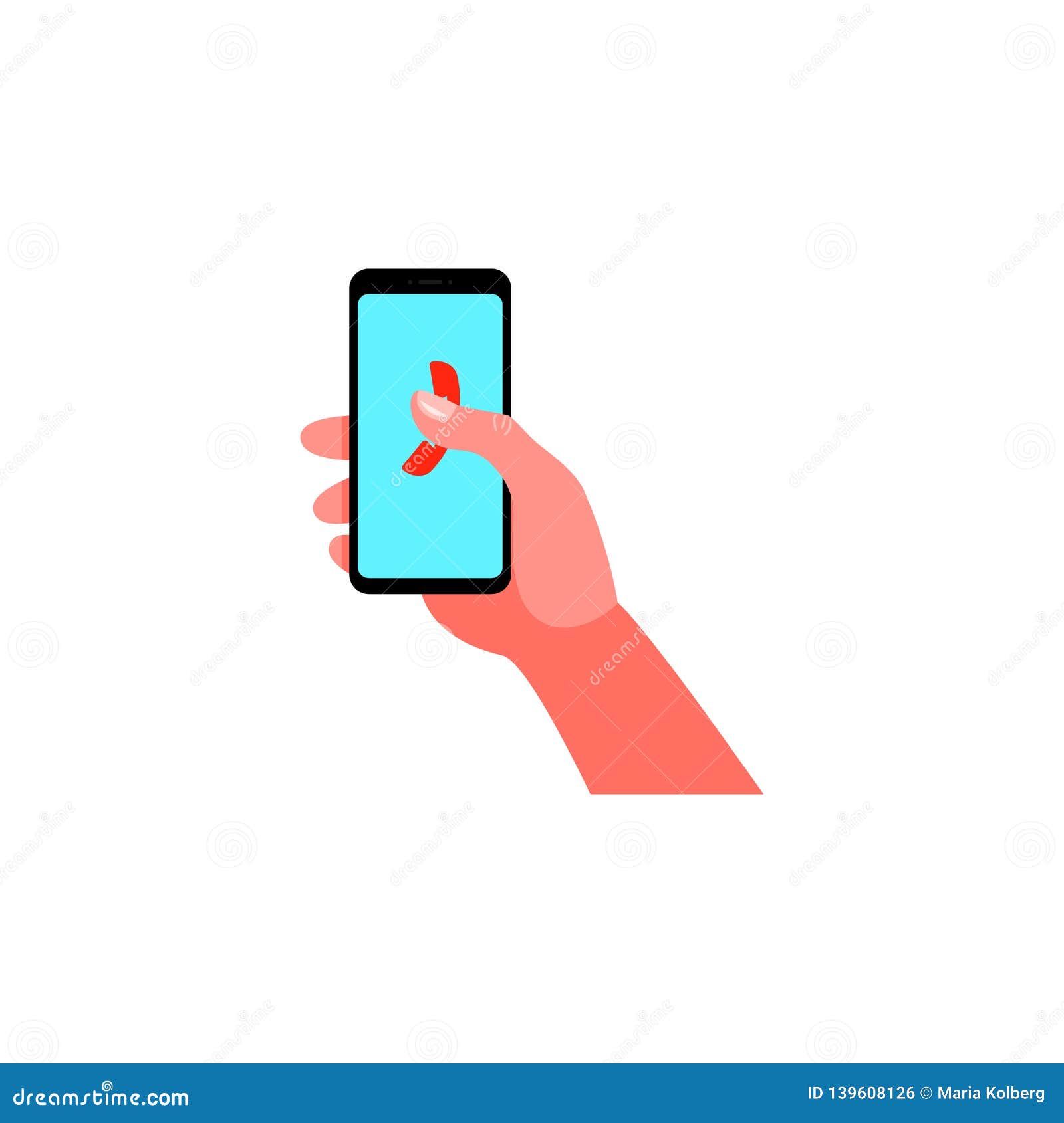 Smartphone in Hand. Vector Illustration Stock Vector - Illustration of ...