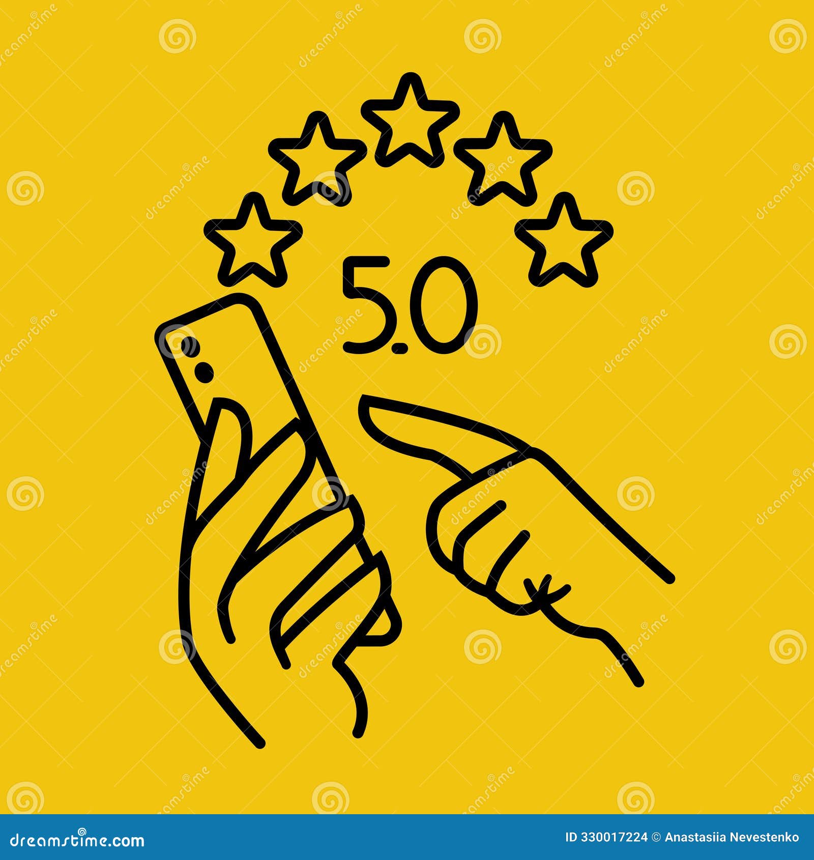 Smartphone in Hands with Rating. Feedback Concept. Evaluation Stock ...