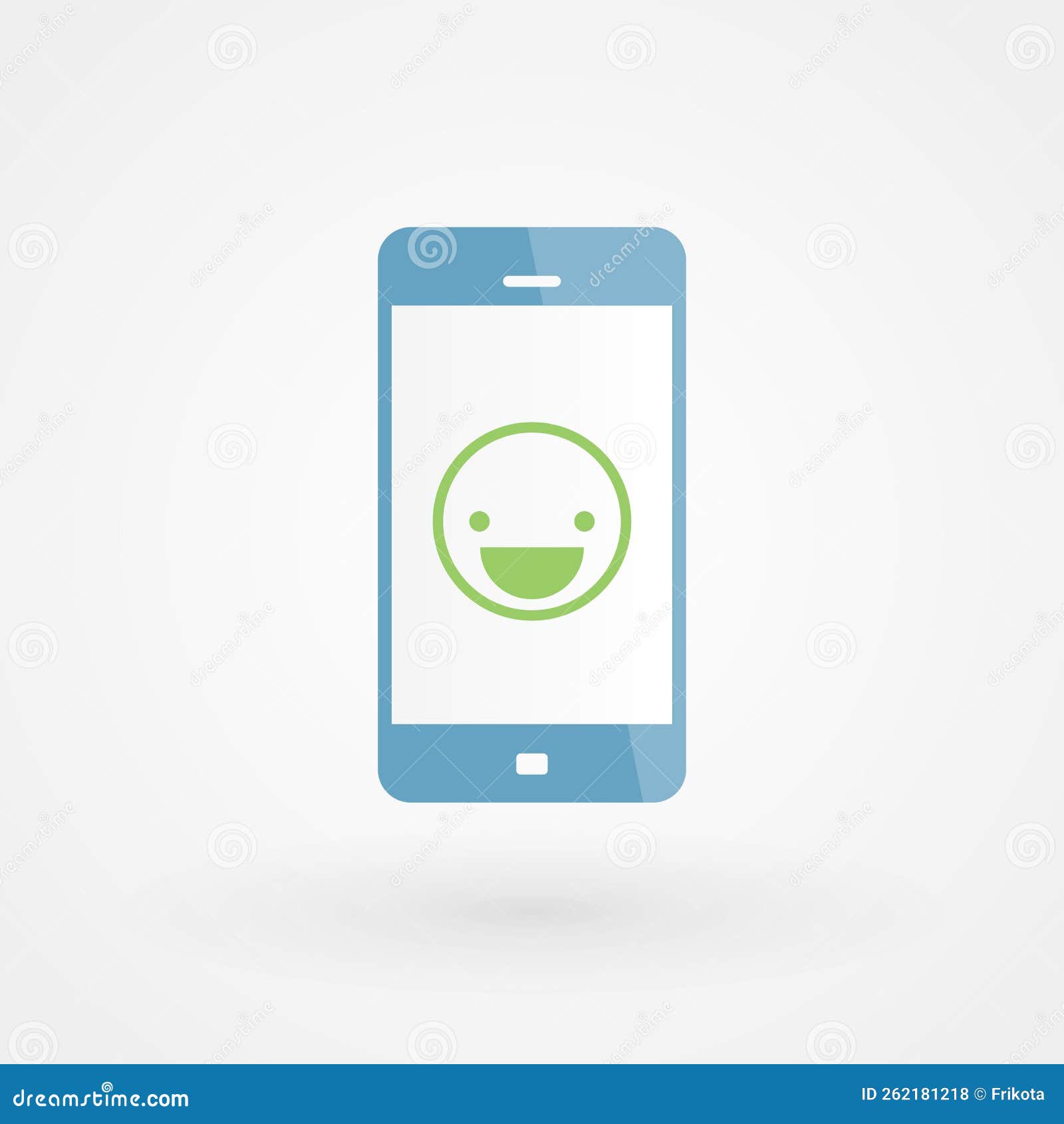 Smartphone and Happy Smiley. Concept of Happiness. Vector Illustration ...