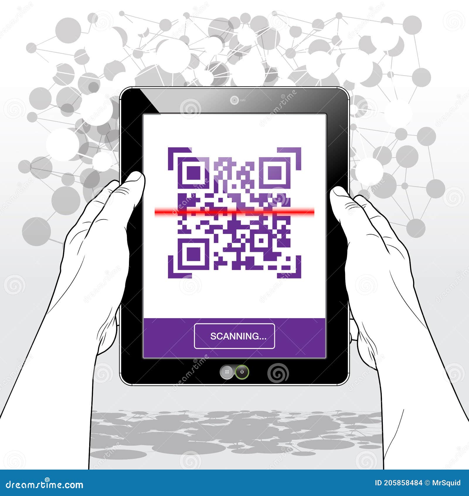 QR Code Scanning - Tablet PC Stock Vector - Illustration of online ...