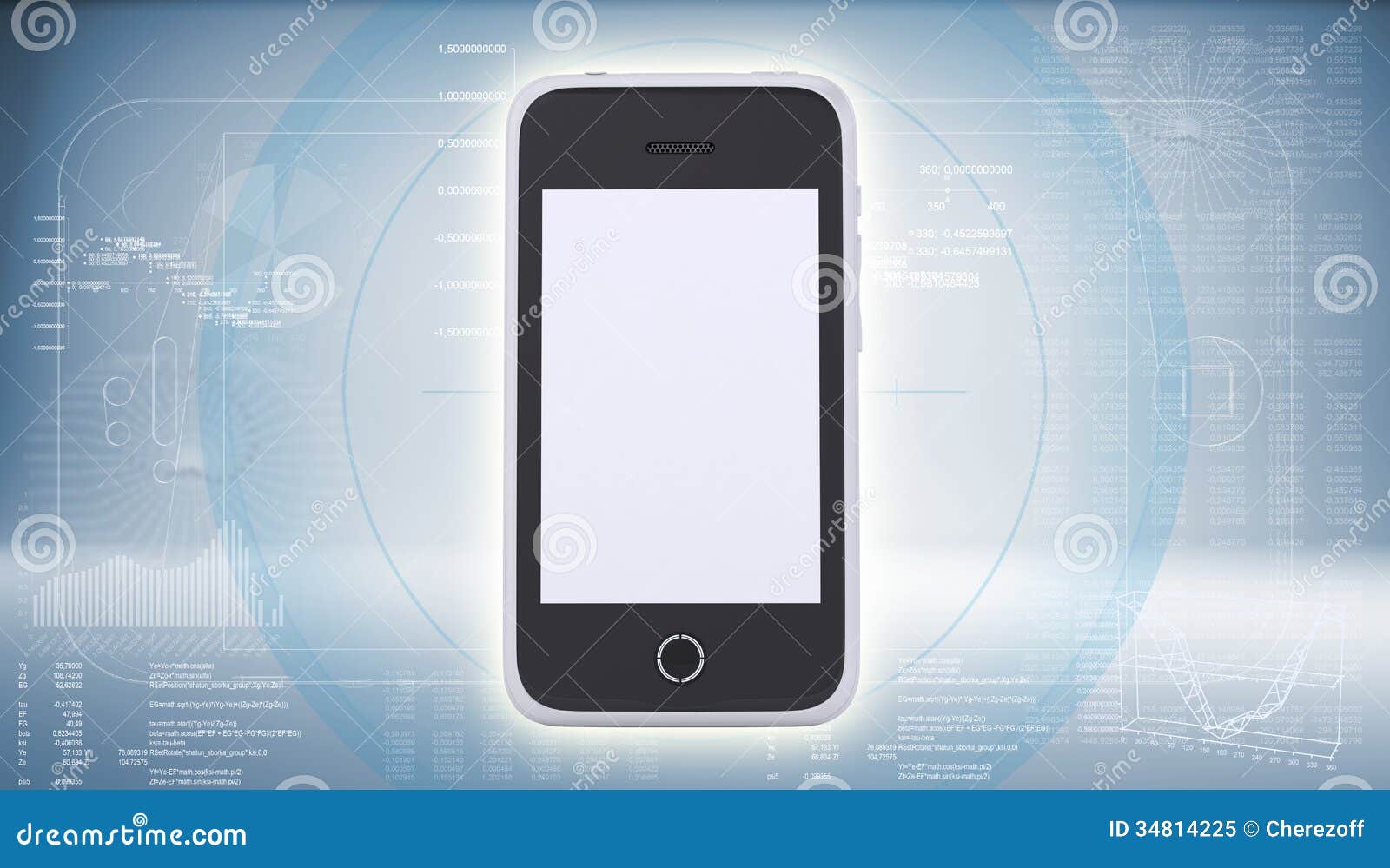Smartphone on High-tech Blue Background Stock Illustration ...