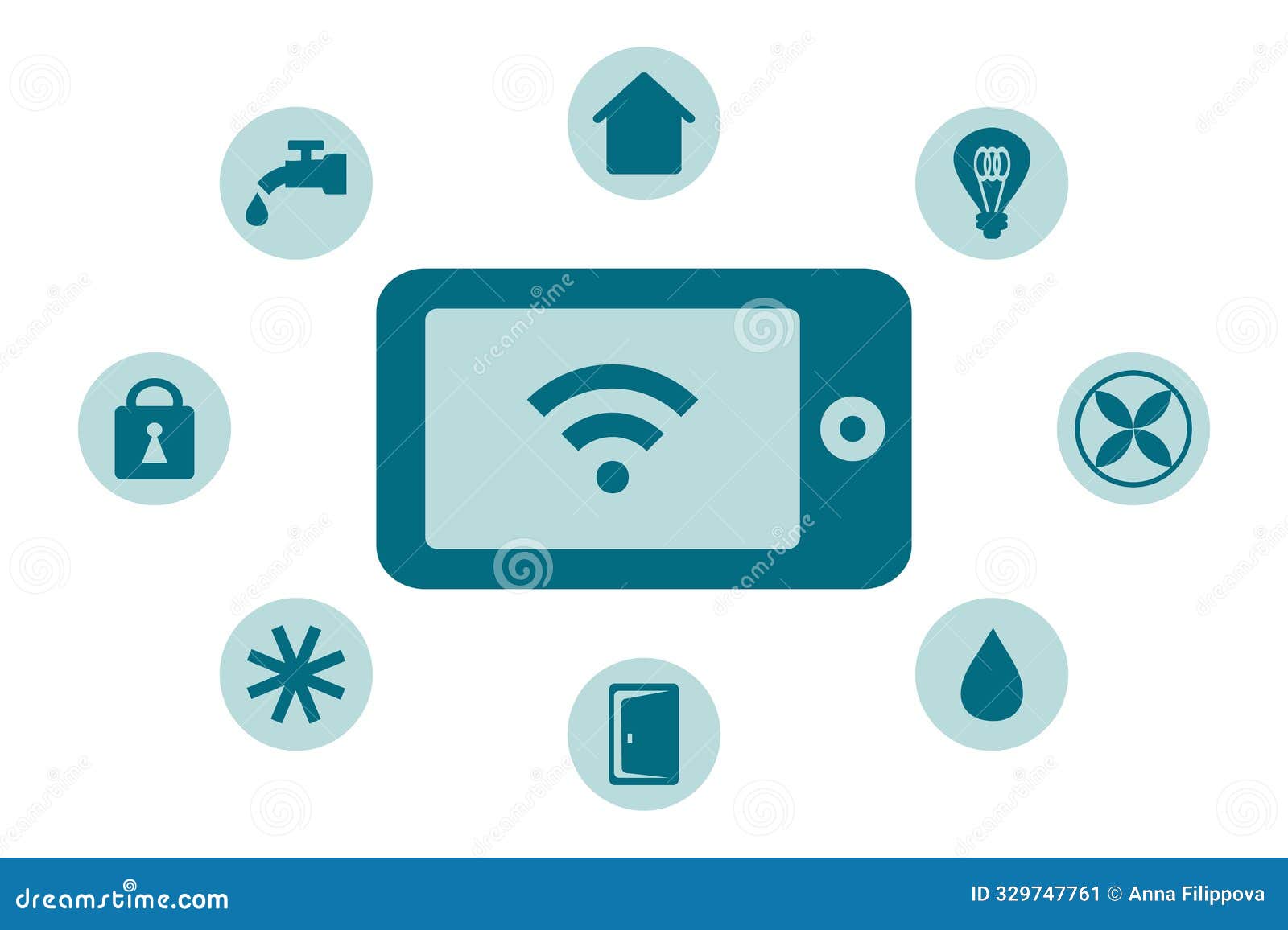 Smartphone House Control System Concept. Digital Home with Automation ...