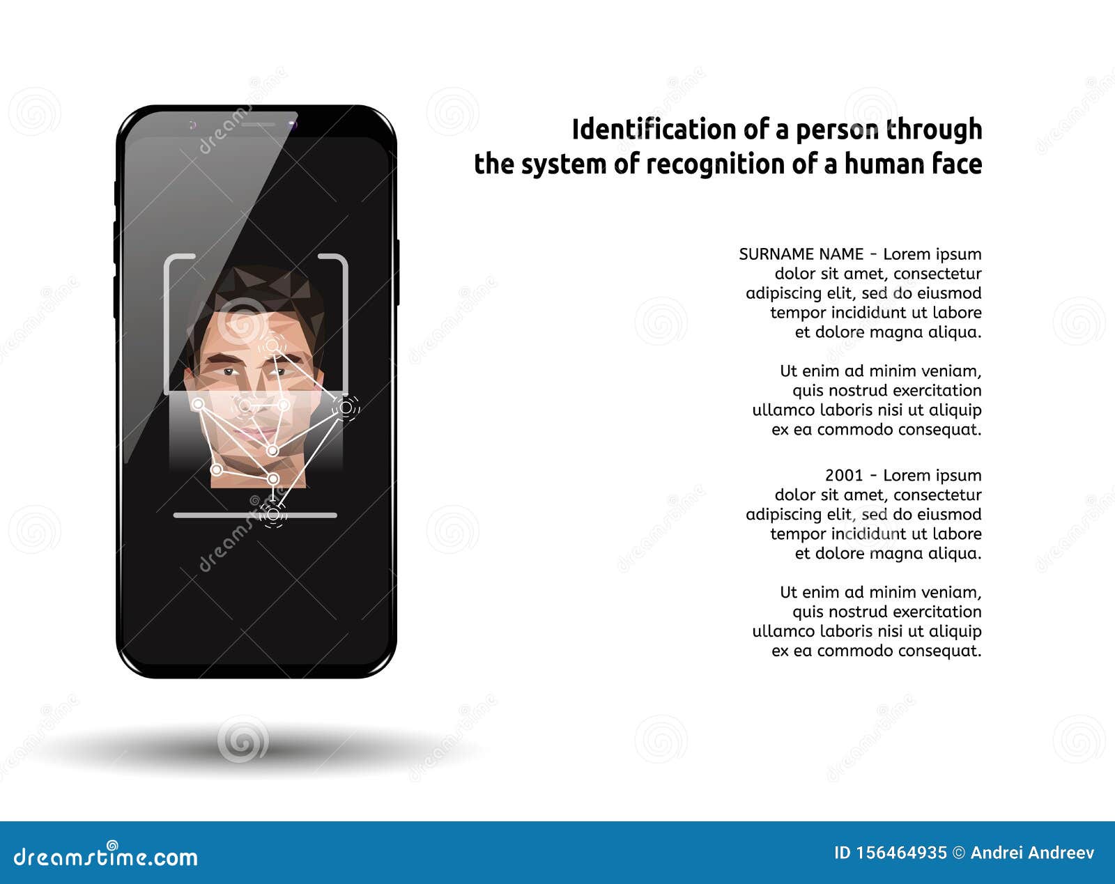 Smartphone with Human Head and Scanning App on Screen. Modern ...