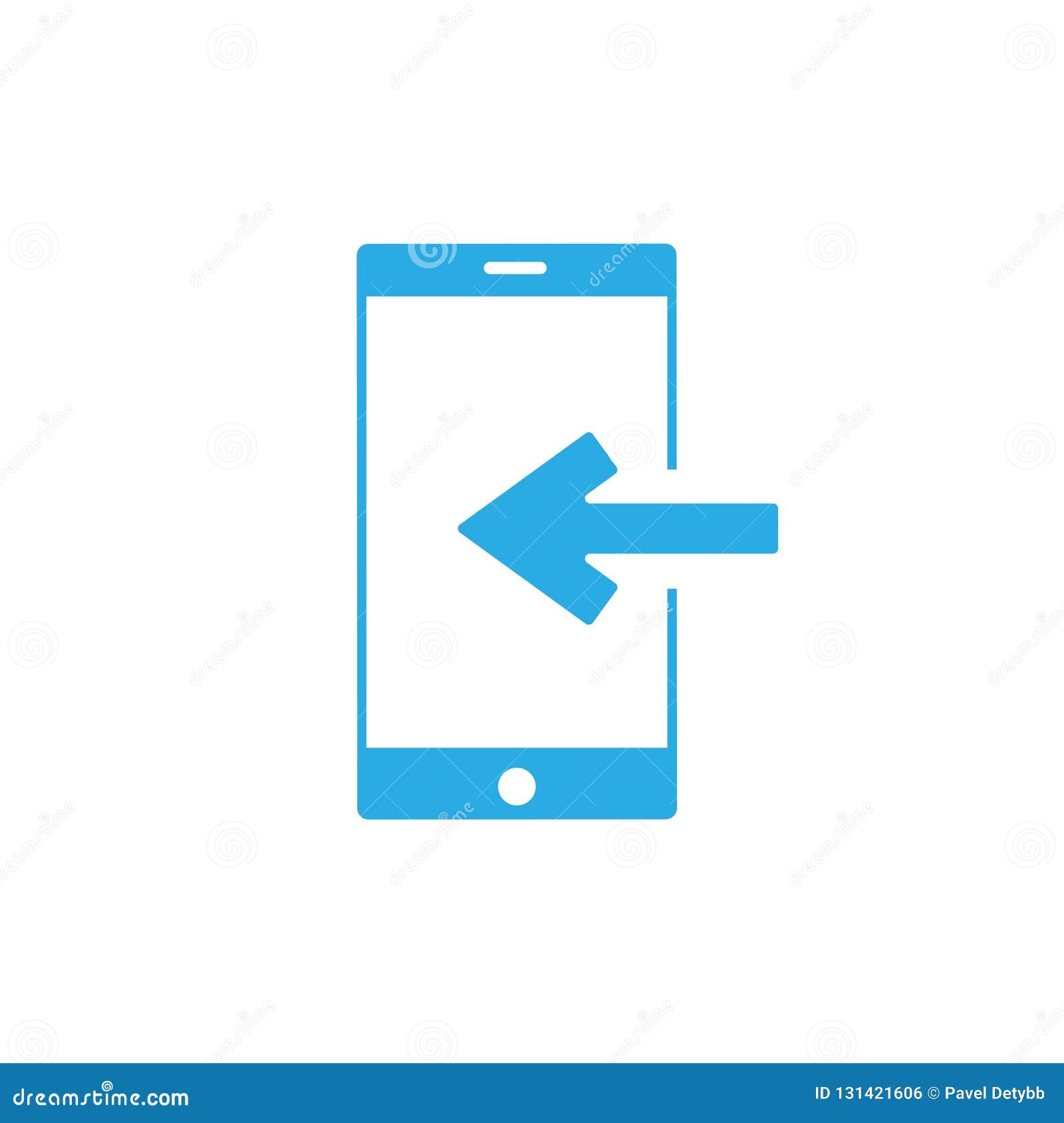 Smartphone Icon with an Arrow Icon. File Loading Sign on the Phone ...
