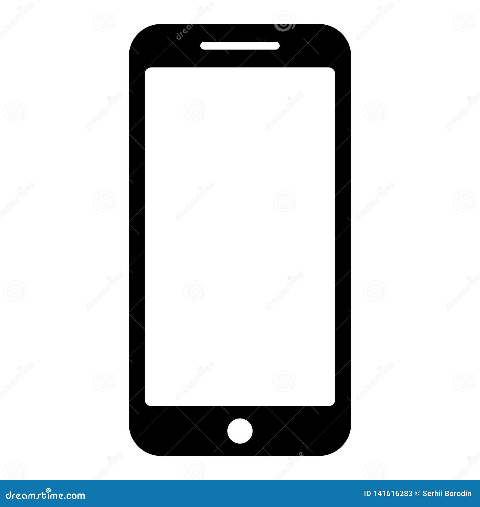 Smartphone Icon Black Color Vector Illustration Flat Style Image Stock ...