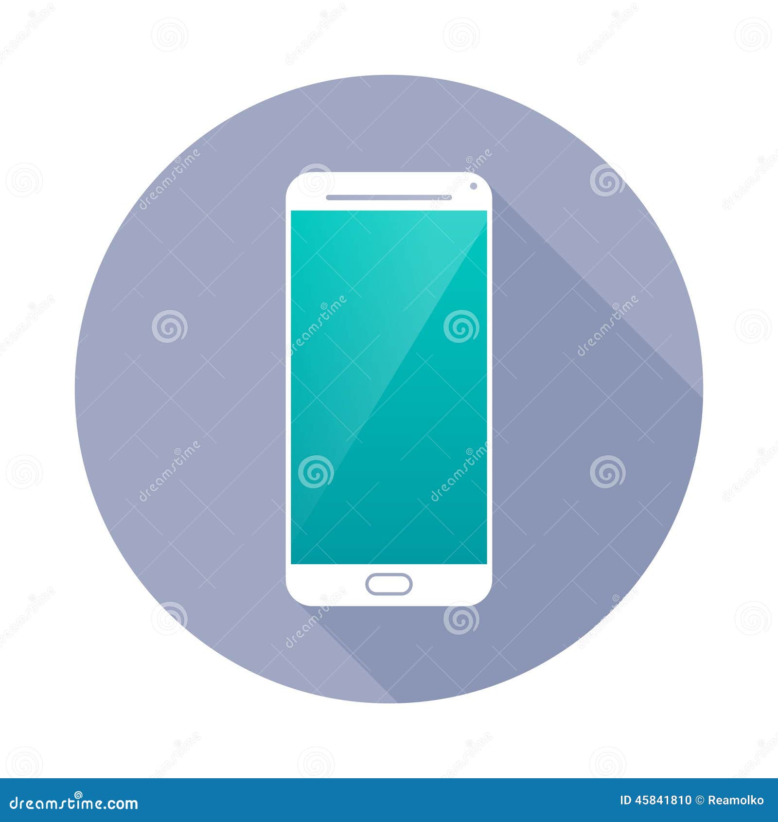 Smartphone icon in circle. stock vector. Illustration of gadget - 45841810
