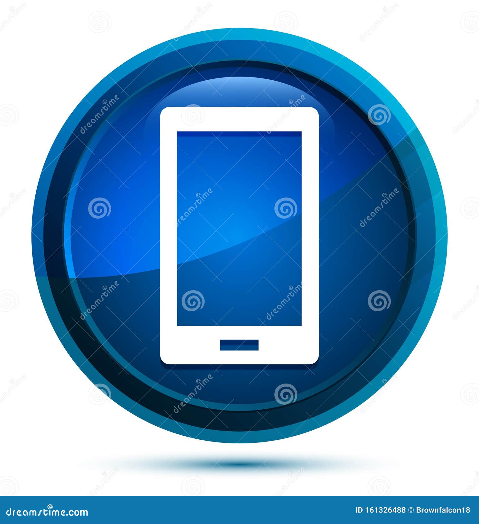 Smartphone Icon Elegant Blue Round Button Illustration Stock Vector ...