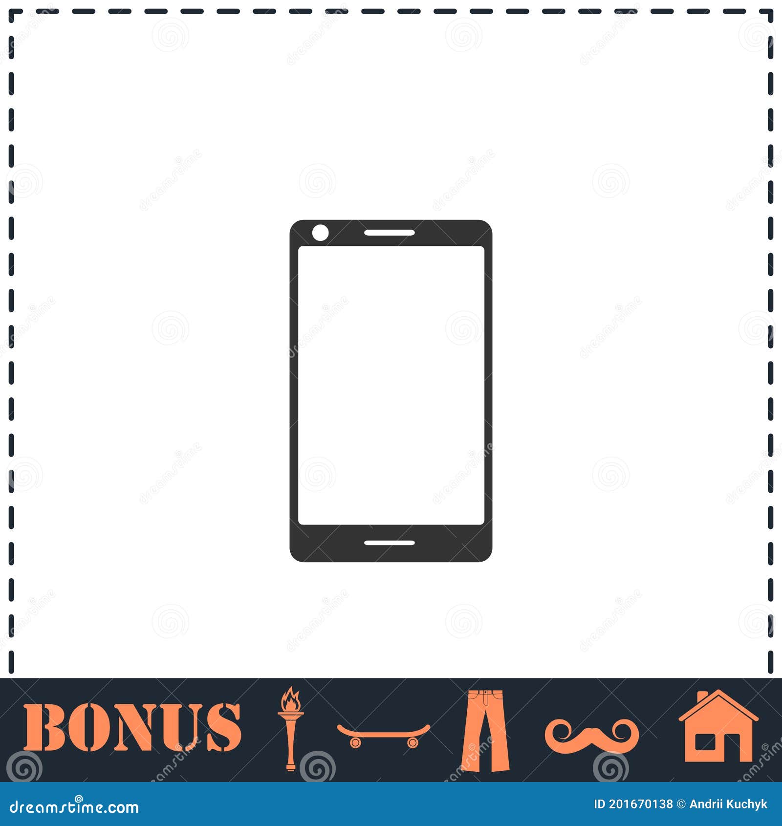 Smartphone icon flat stock illustration. Illustration of online - 201670138