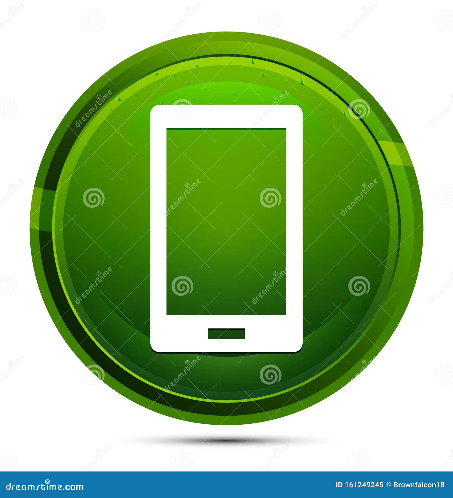 Smartphone Icon Glassy Green Round Button Illustration Stock Vector ...