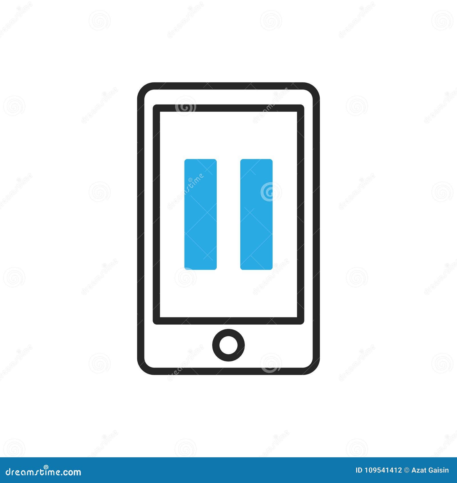 Smartphone Icon. Mobile Media Pause Stock Vector - Illustration of ...