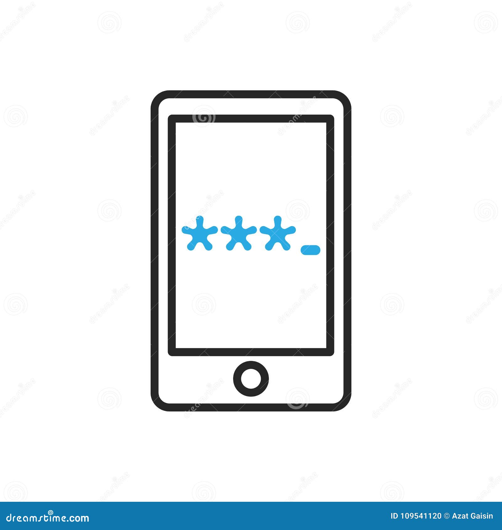 Smartphone Icon. Mobile Pin Code Stock Vector - Illustration of simple ...