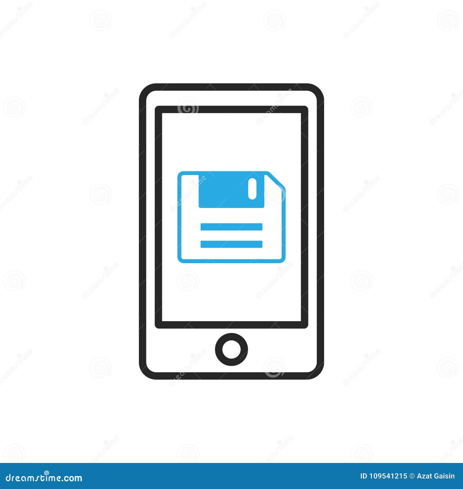 Smartphone Icon. Mobile Save Data Stock Vector - Illustration of round ...