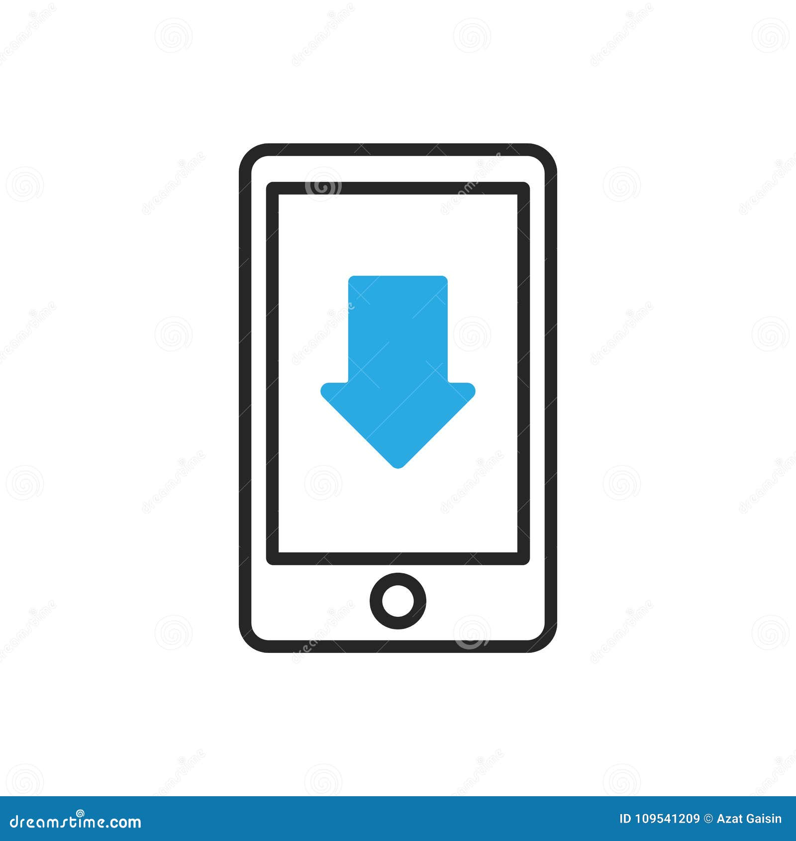 Smartphone Icon. Mobile Scroll Down Stock Vector - Illustration of ...