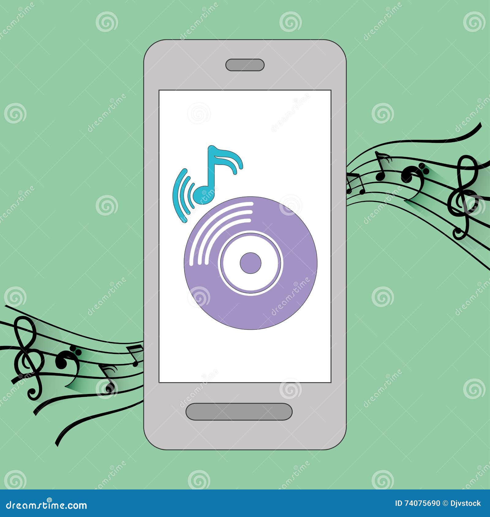 Smartphone Icon. Music Online and Technology. Vector Graphic Stock ...