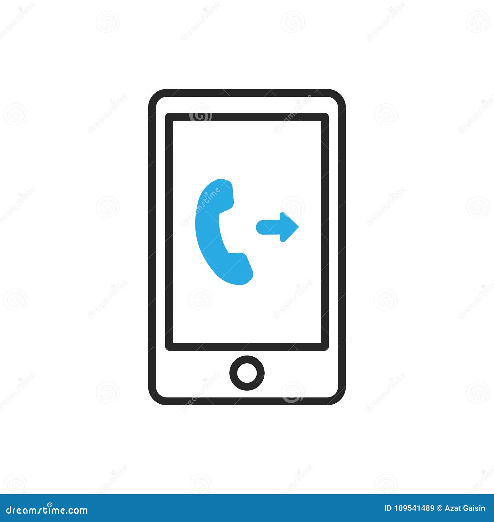 Smartphone Icon. Outgoing Mobile Call Stock Vector - Illustration of ...
