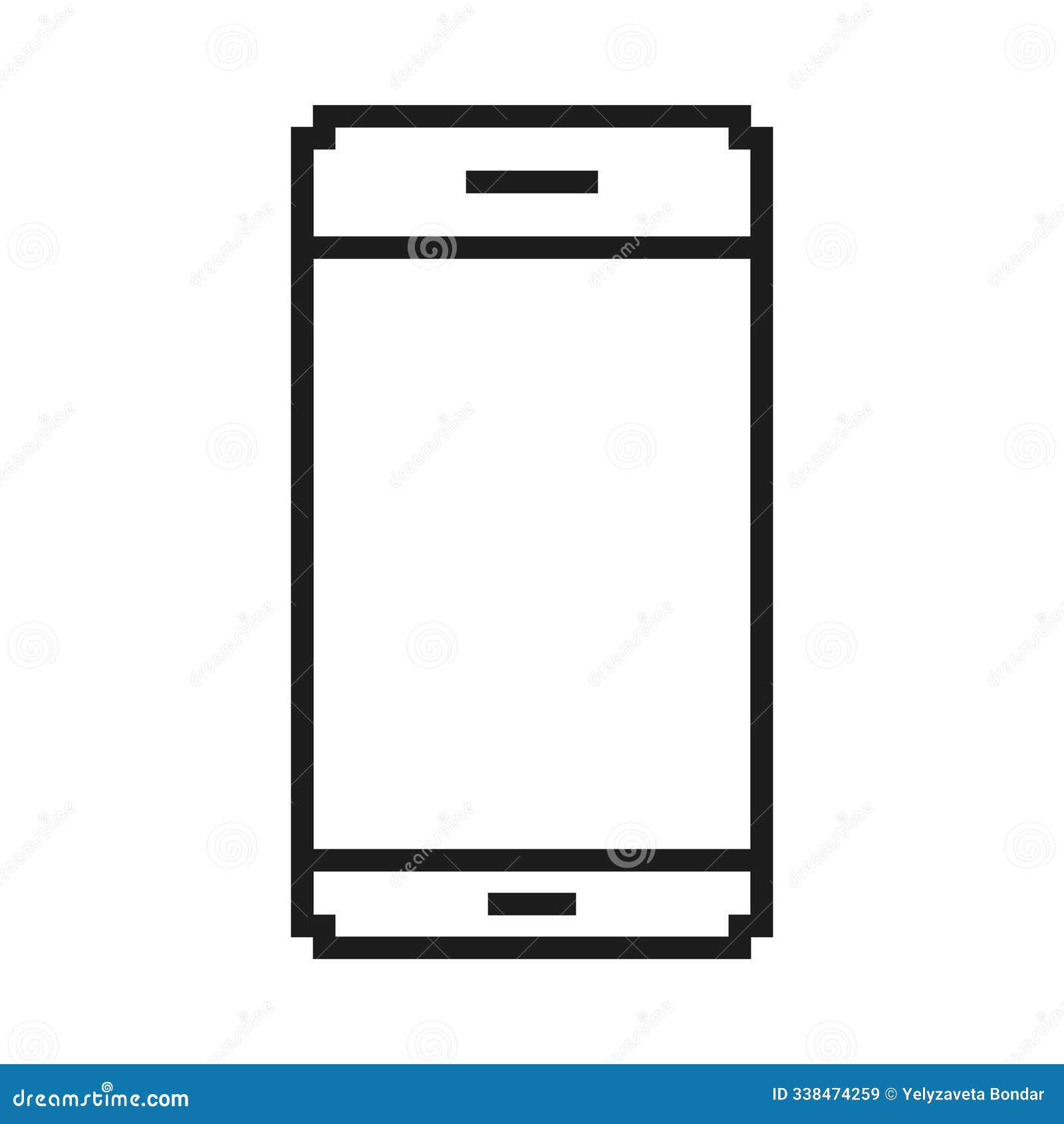 Smartphone Icon in Pixel Art. Pixelated Mobile Device Display Stock ...