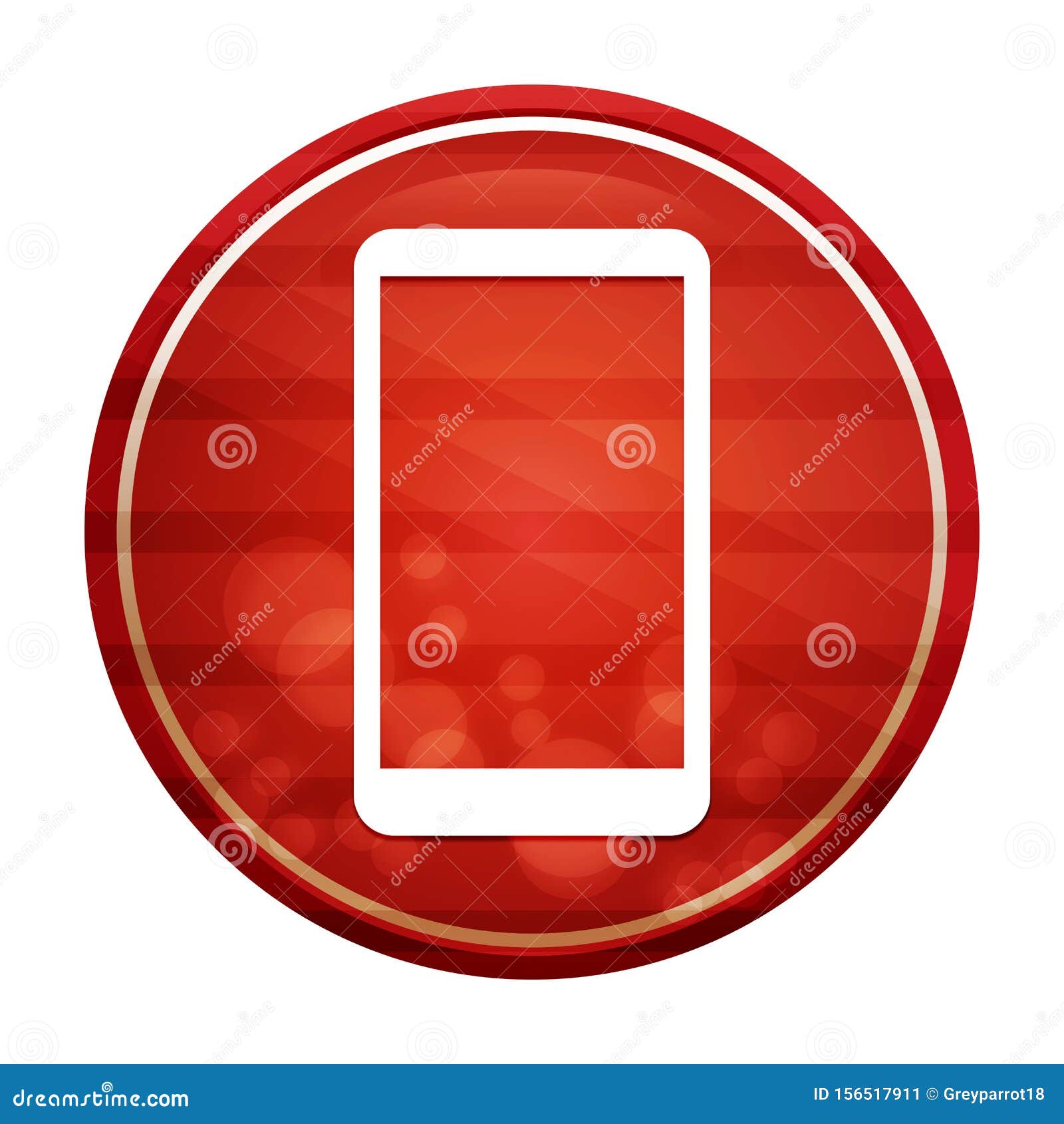 Smartphone Icon Realistic Diagonal Motion Red Round Button Illustration ...