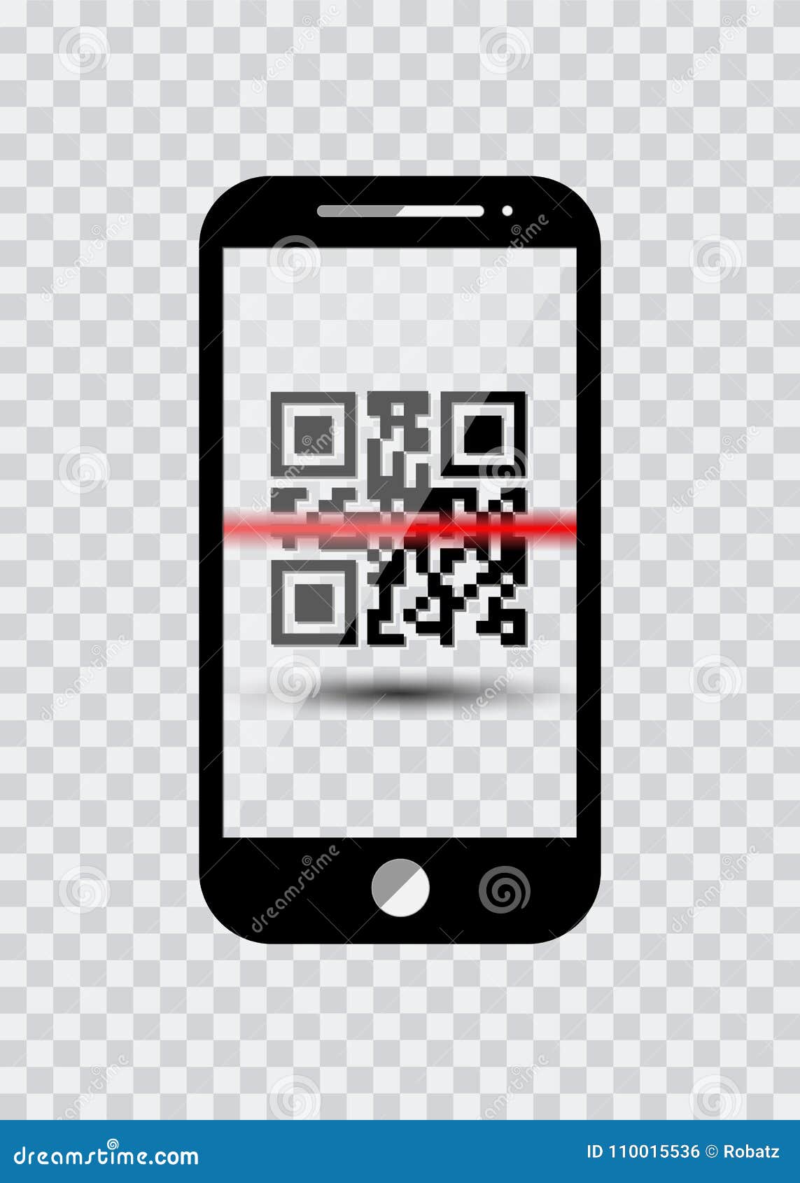 Smartphone Icon with Sample Bar Codes for Scanning Icon with Red Laser ...