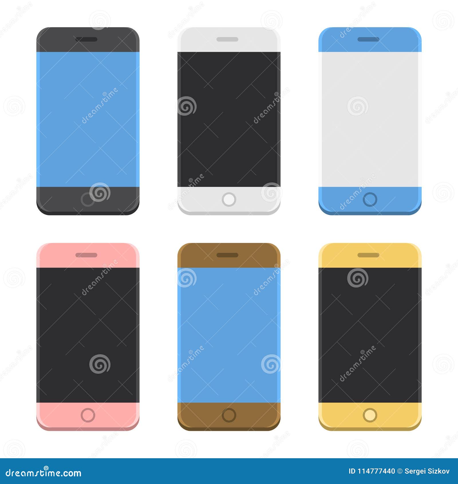 Smartphone Icon Set. Vector Stock Vector - Illustration of isolated ...