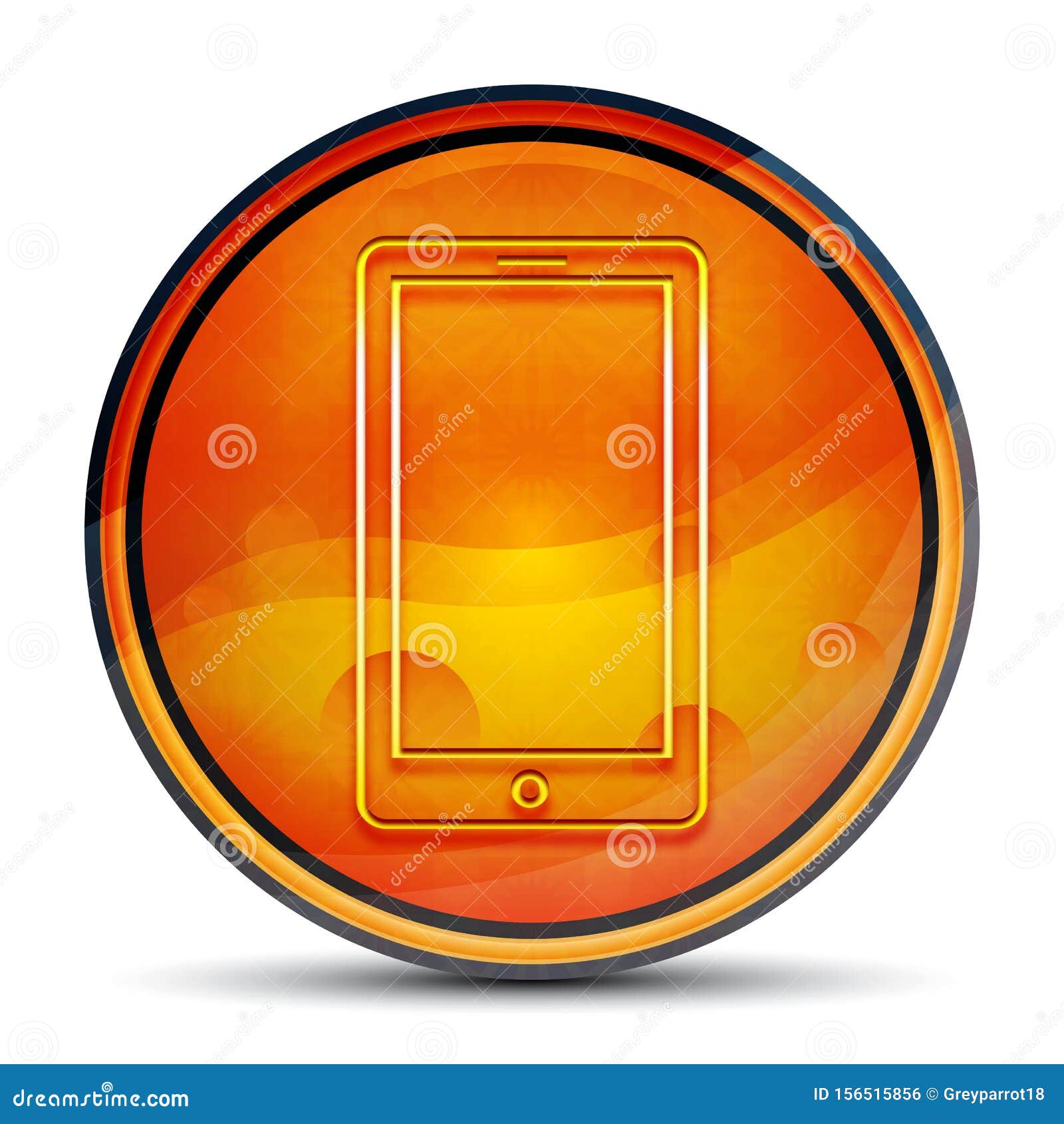 Smartphone Icon Shiny Bright Orange Round Button Illustration Stock ...