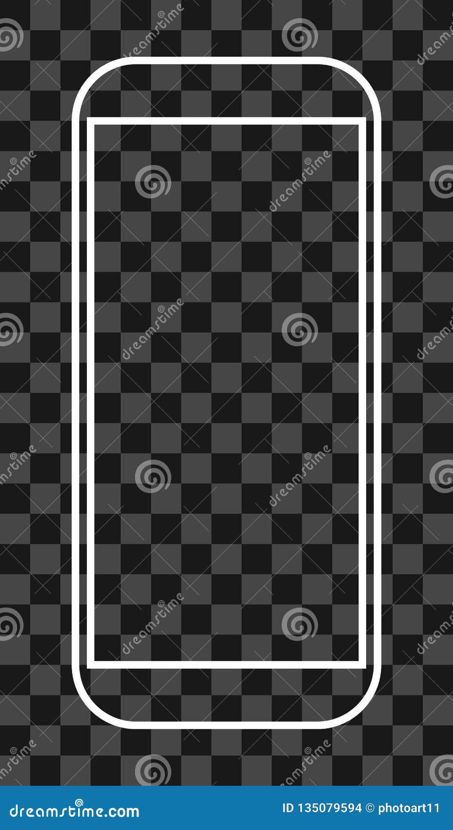 Smartphone Icon Symbol - White Simple Outlined, Isolated - Vector Stock ...