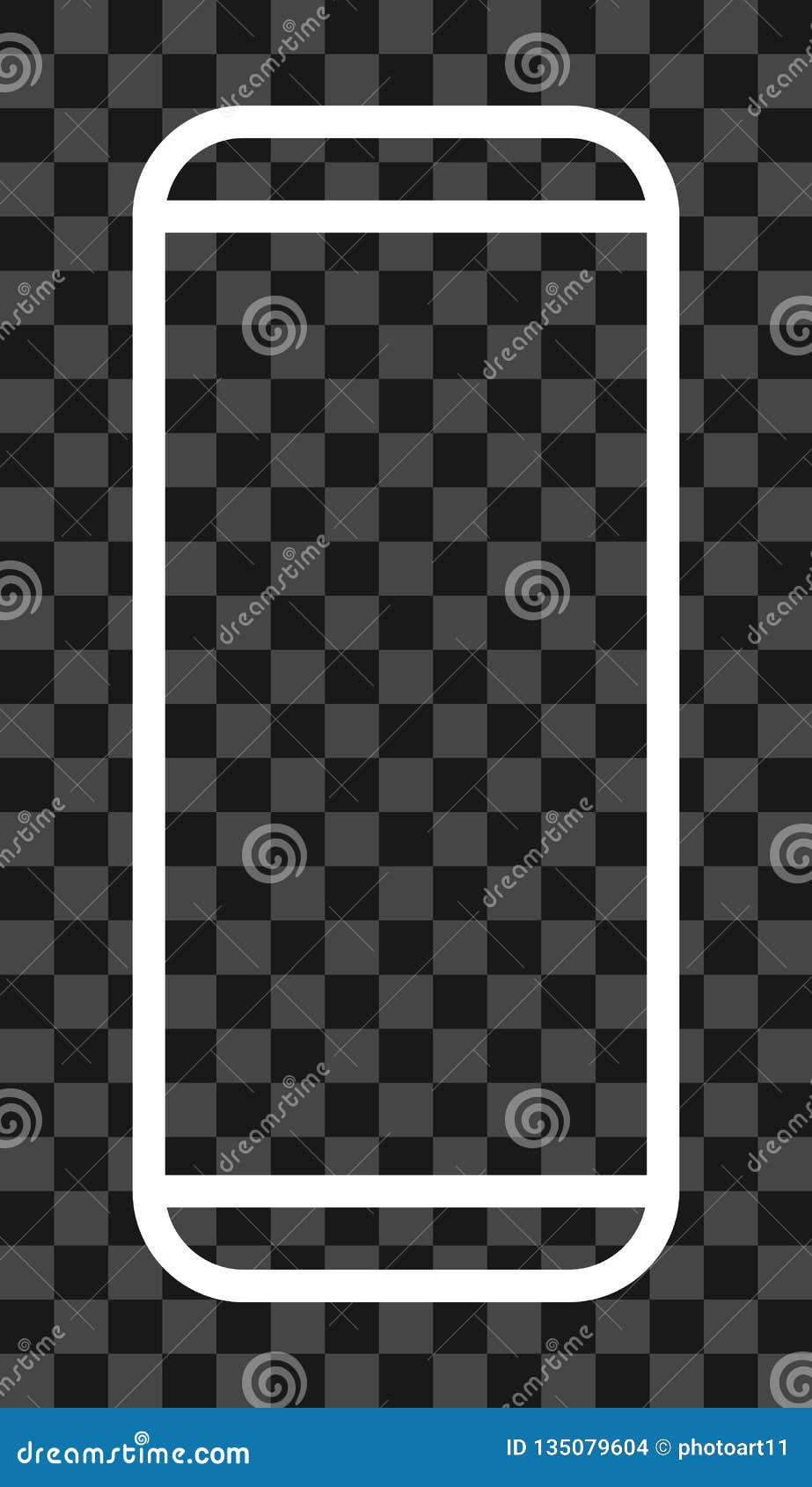 Smartphone Icon Symbol - White Simple Outlined, Isolated - Vector Stock ...