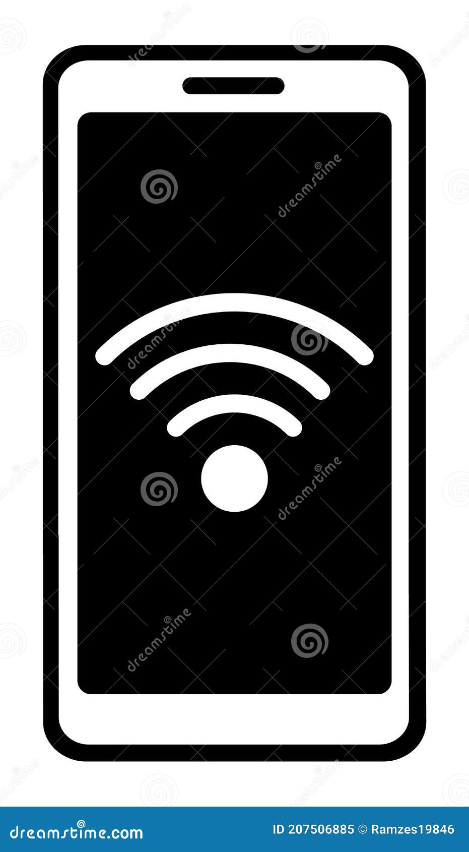 Smartphone Icon with Wifi Sign on Screen. Modern Digital Technologies ...
