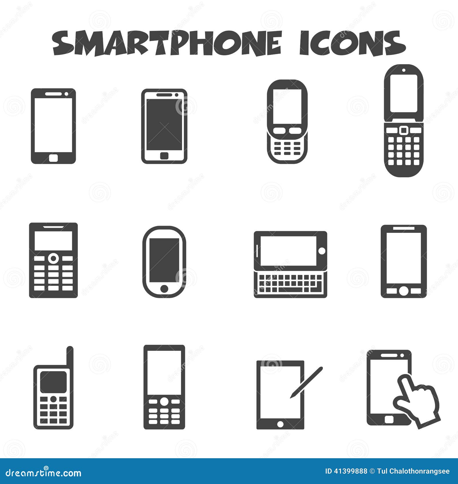 Smartphone icons stock vector. Illustration of contract - 41399888