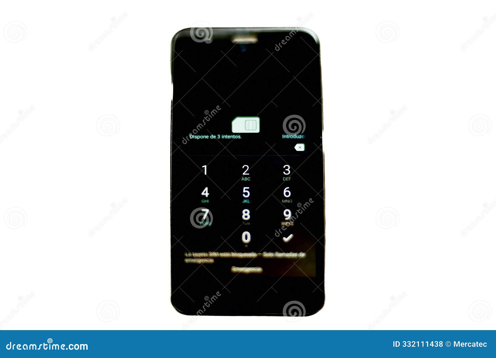 Smartphone with Illuminated Numeric Keypad Display Stock Photo - Image ...