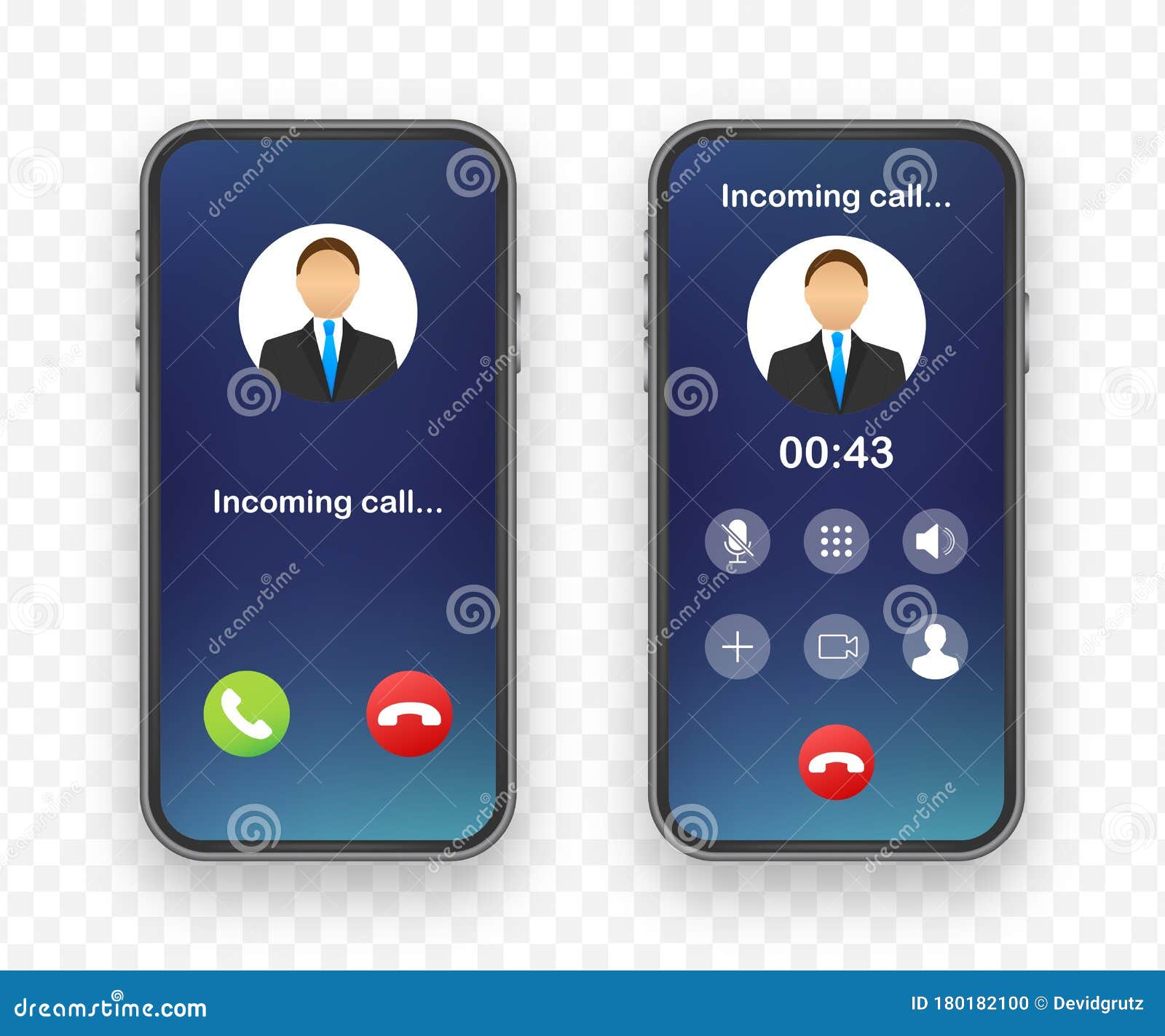 Smartphone with Incoming Call on Display. Incoming Call Stock Vector ...