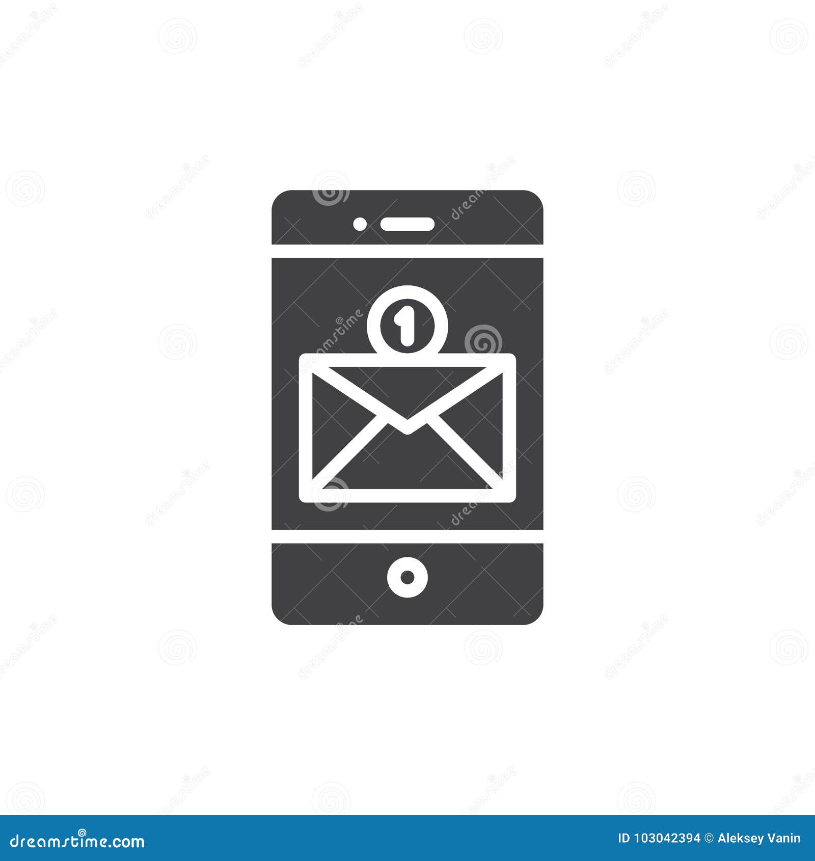 Smartphone with Incoming Message or Sms on Display Icon Vector Stock ...