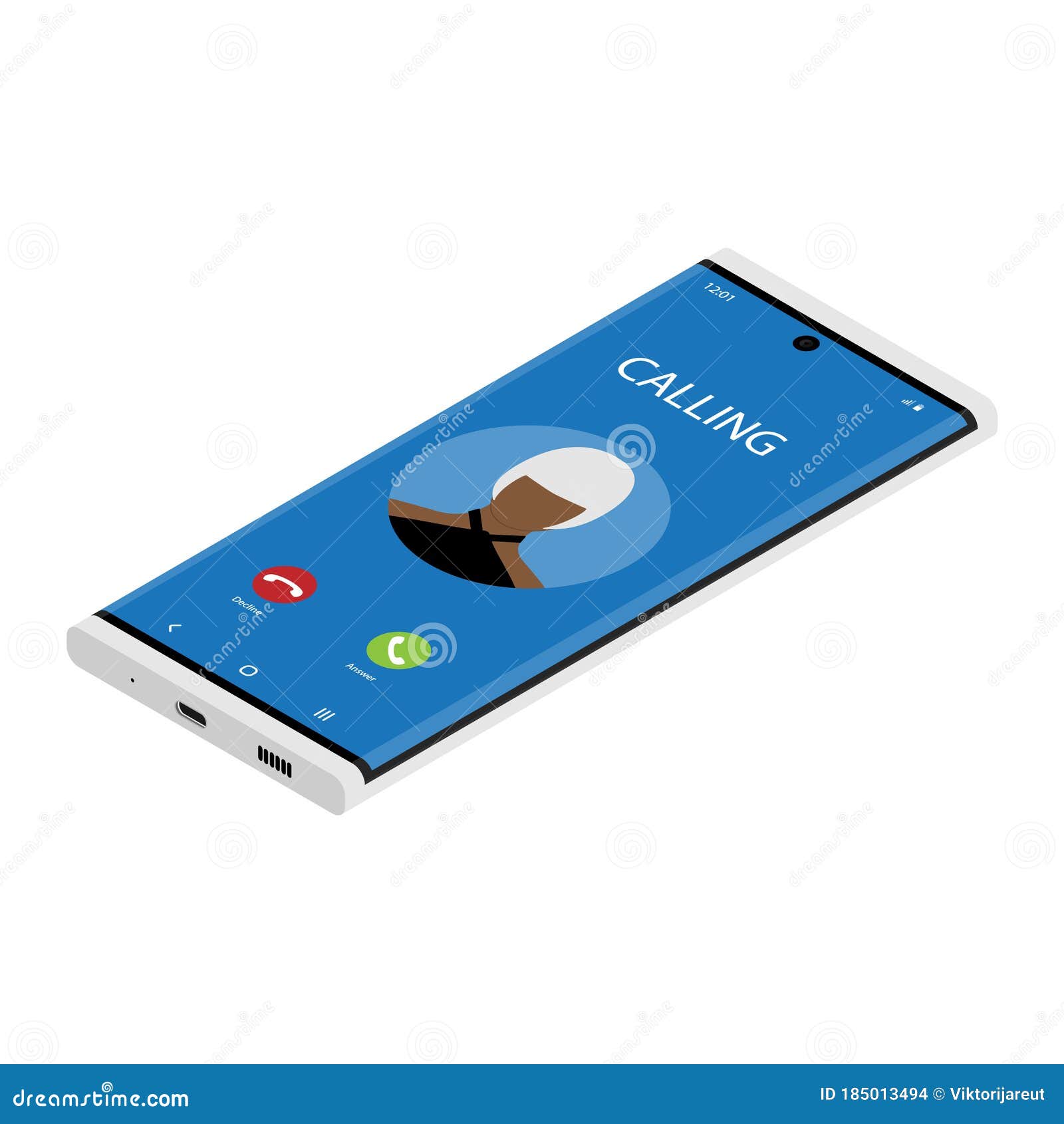 Smartphone with Incoming Phone Call Screen User Interface ...