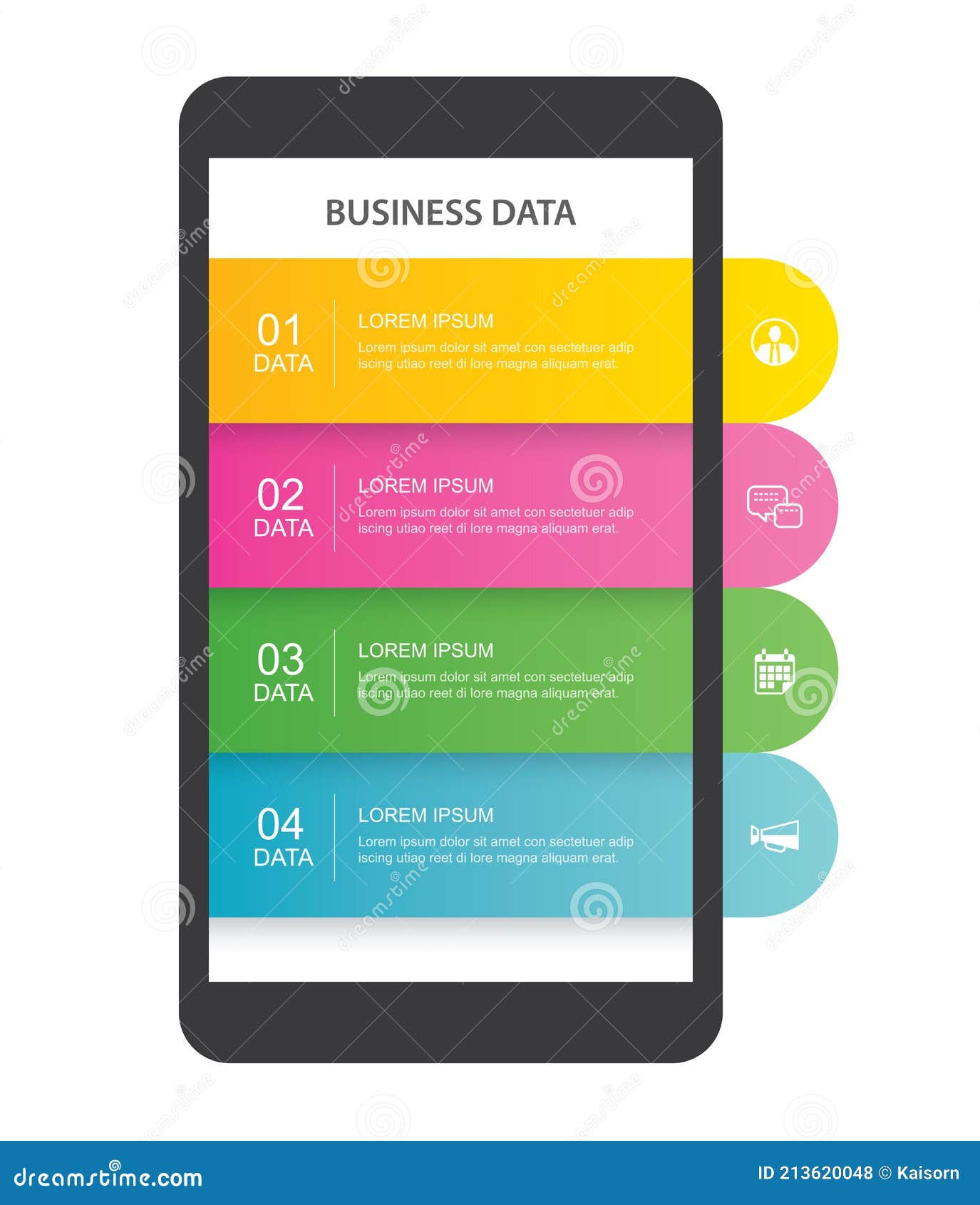 Smartphone With Infographic, Graph And Diagram On Screen. Statistical ...