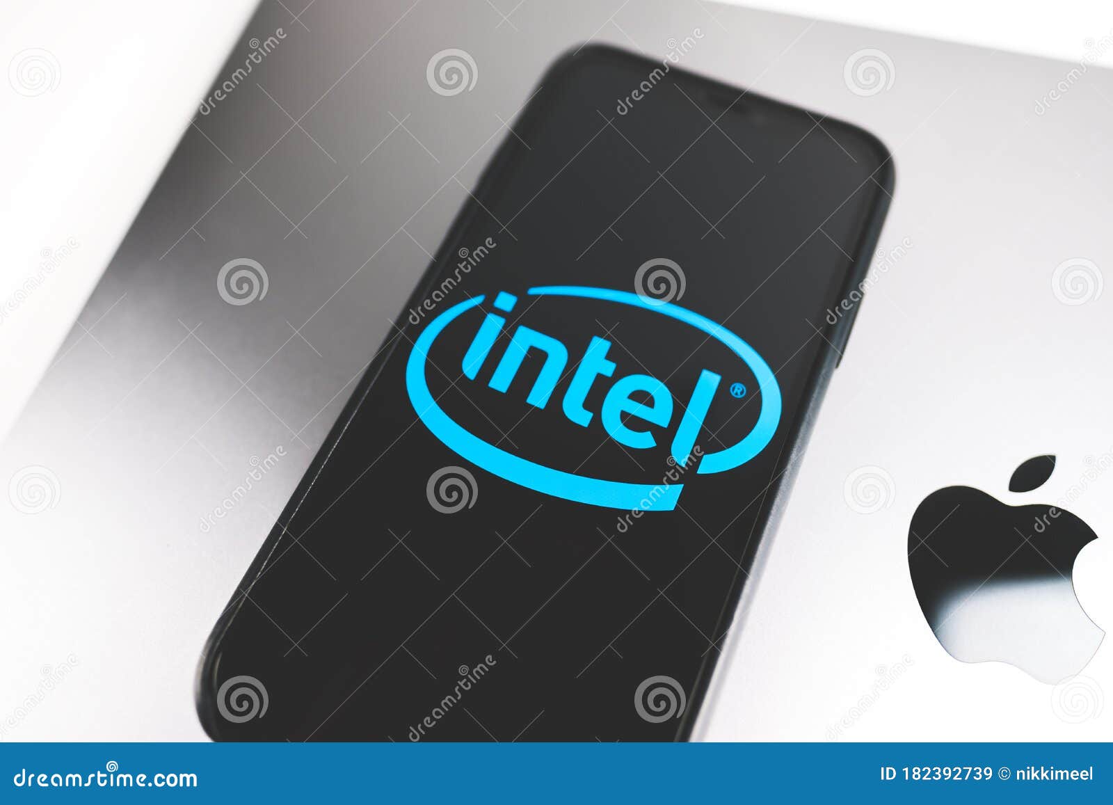 Smartphone with Intel Logo on the Screen. Editorial Stock Image ...
