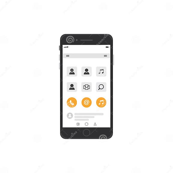 Smartphone Interface Design Transformation with Flat Minimal Vector Art ...