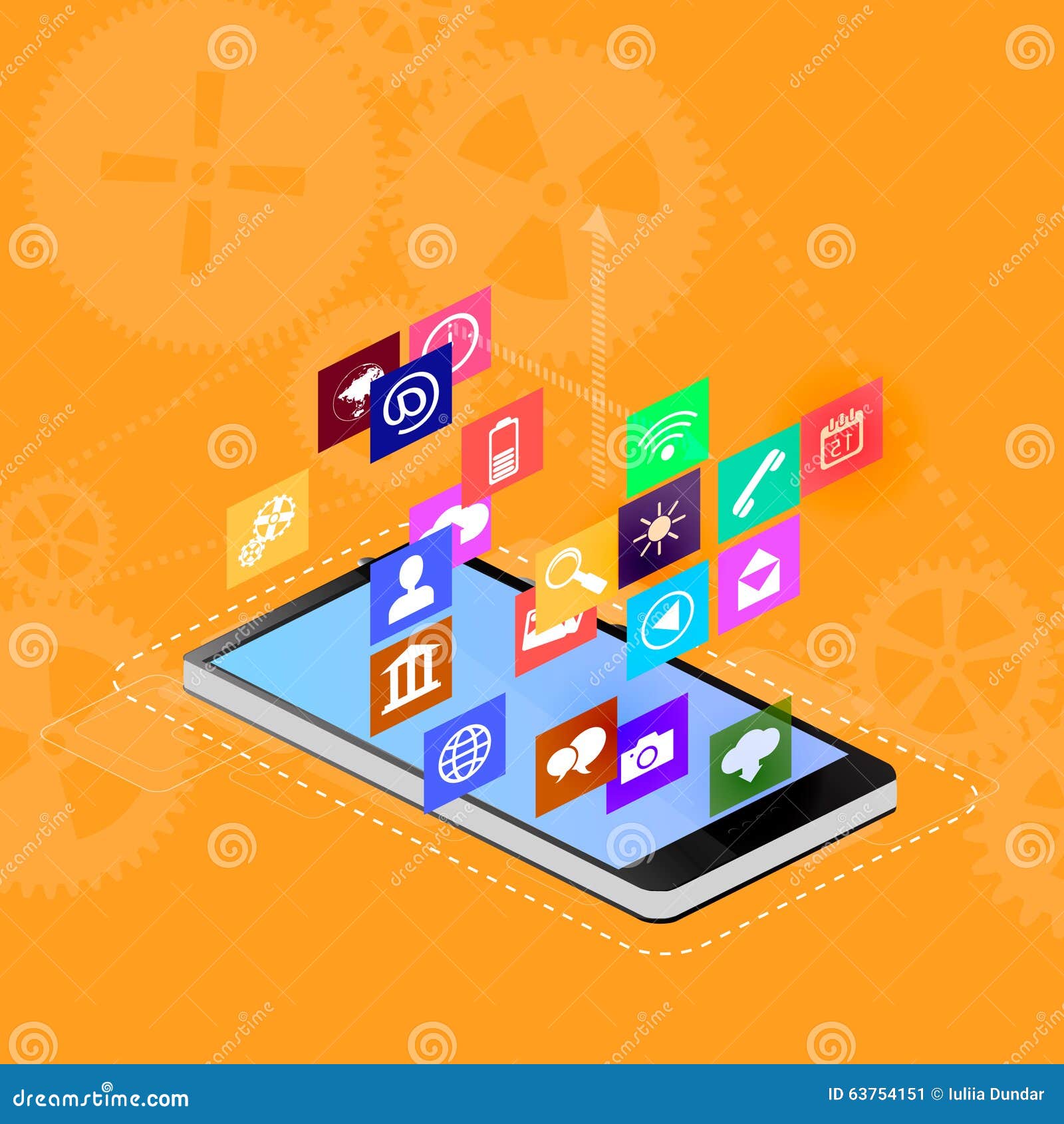 Smartphone interface stock illustration. Illustration of digital - 63754151