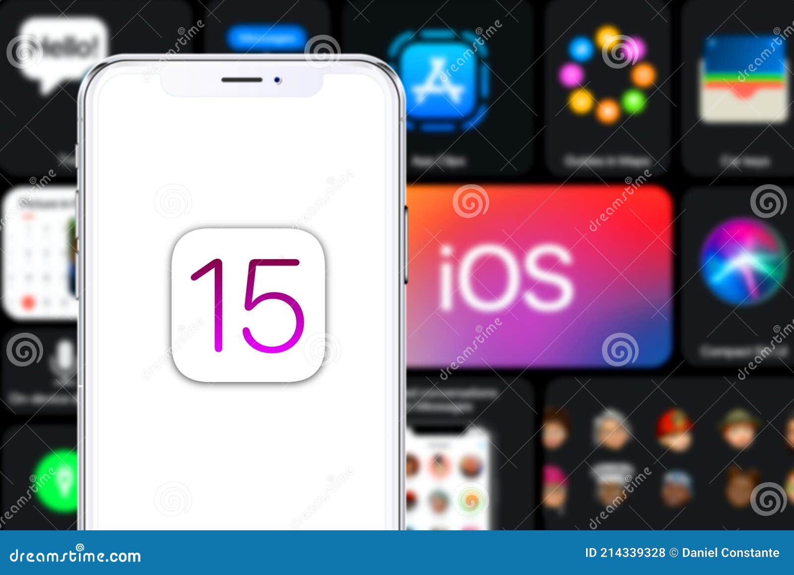 Smartphone with the IOS 15 Logo that Will Be the Next Mobile Operating ...